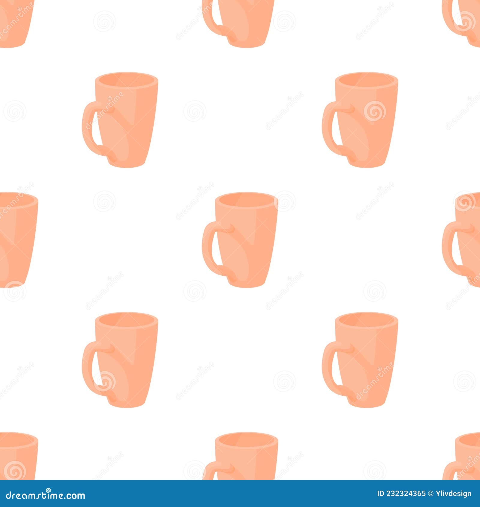 Red Tea Cup Pattern Seamless Vector Stock Vector - Illustration of ...
