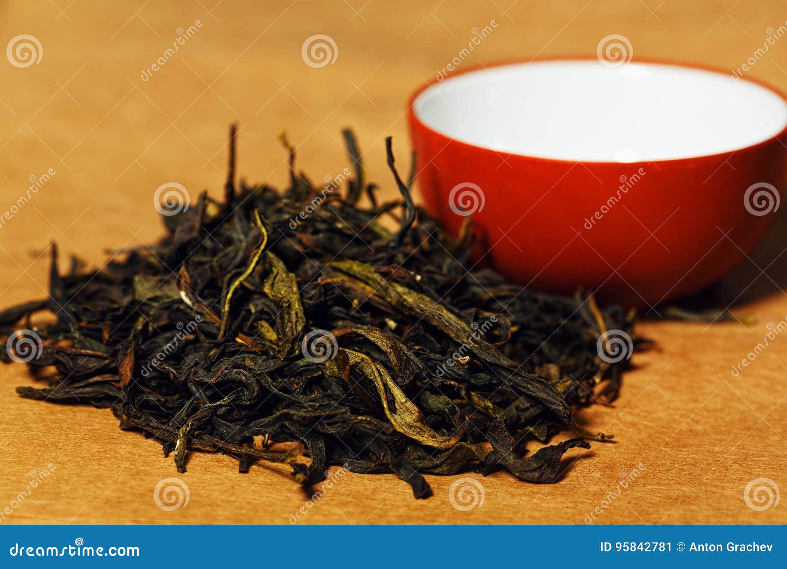 Red Tea Leaves and a Traditional Cup Stock Image - Image of organic ...