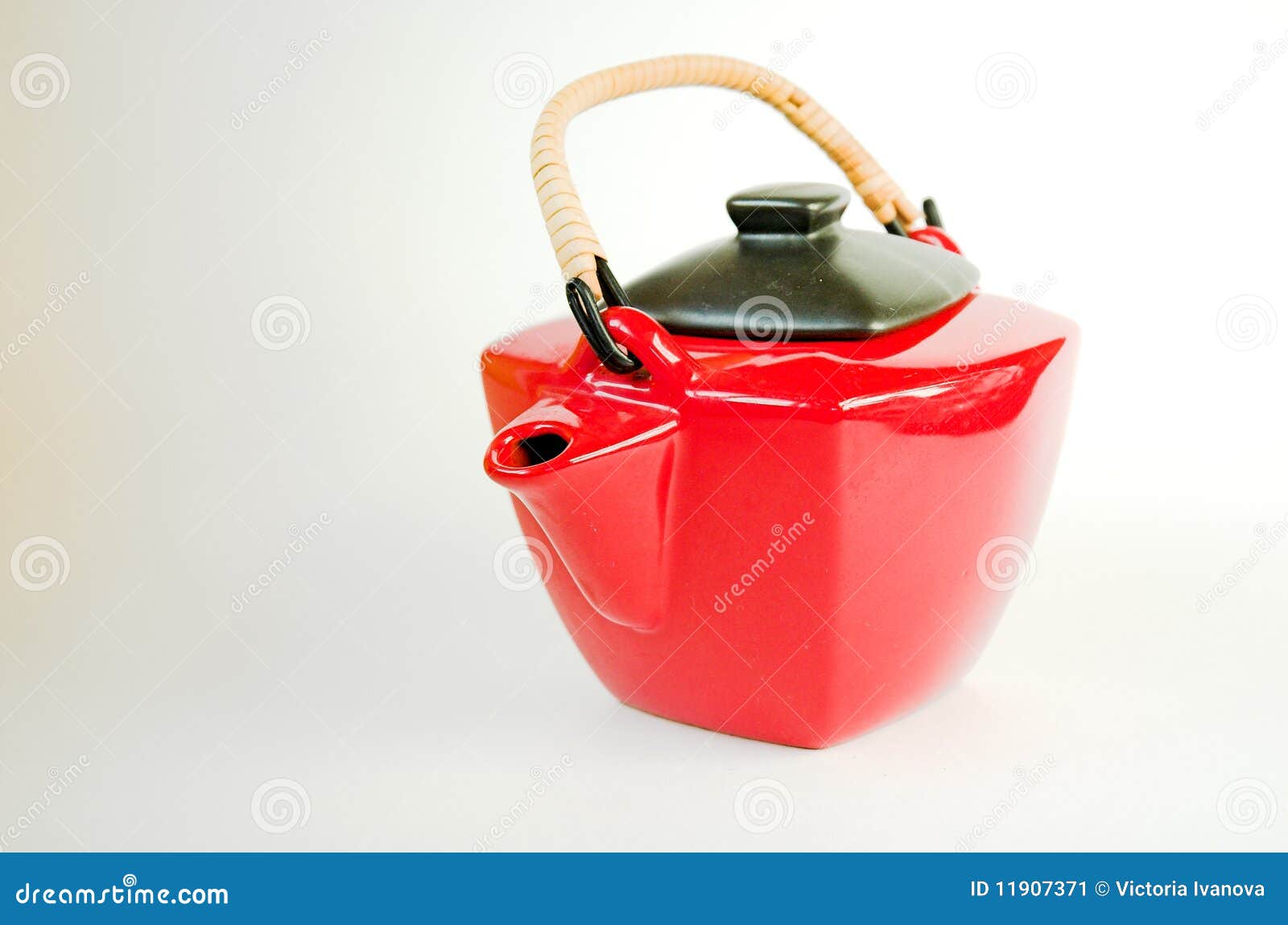 Red tea pot stock image. Image of black, time, white - 11907371
