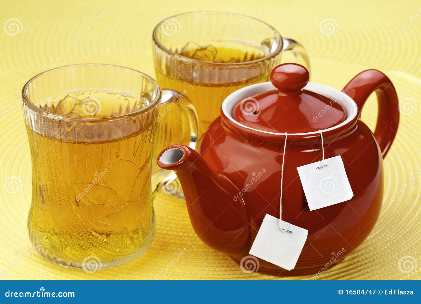 Red tea pot stock image. Image of ceramic, leaf, drink - 16504747
