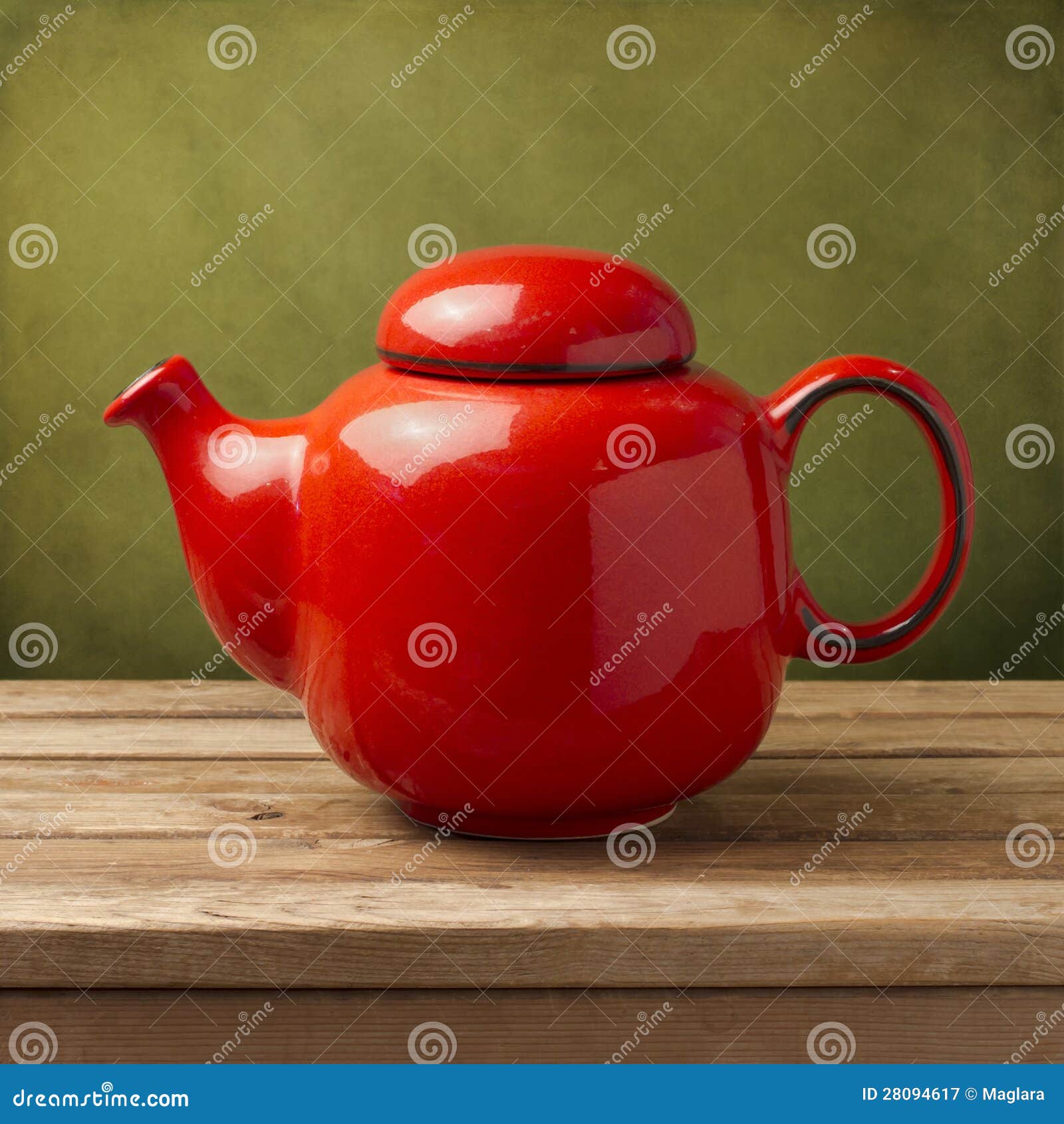 Red tea pot stock image. Image of design, plank, china - 28094617