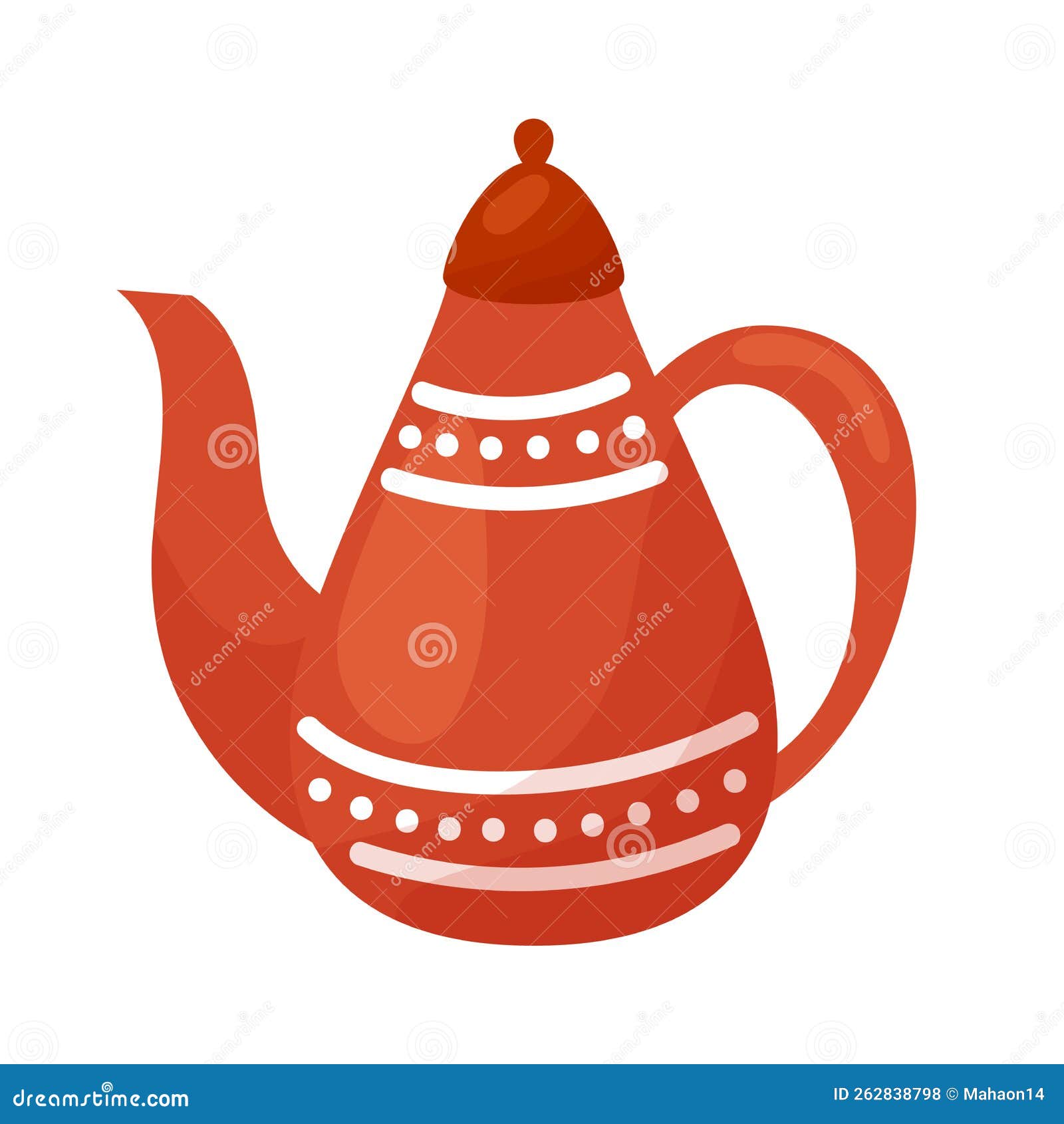 Red tea pot stock vector. Illustration of breakfast - 262838798