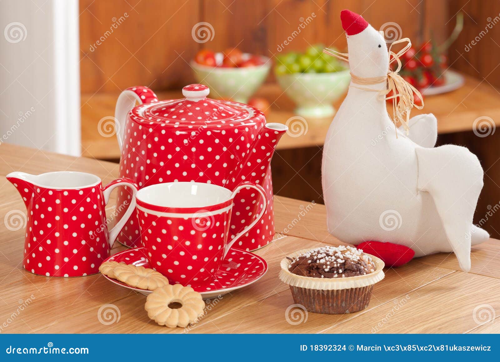 Red tea set stock photo. Image of spring, coffee, holidays - 18392324