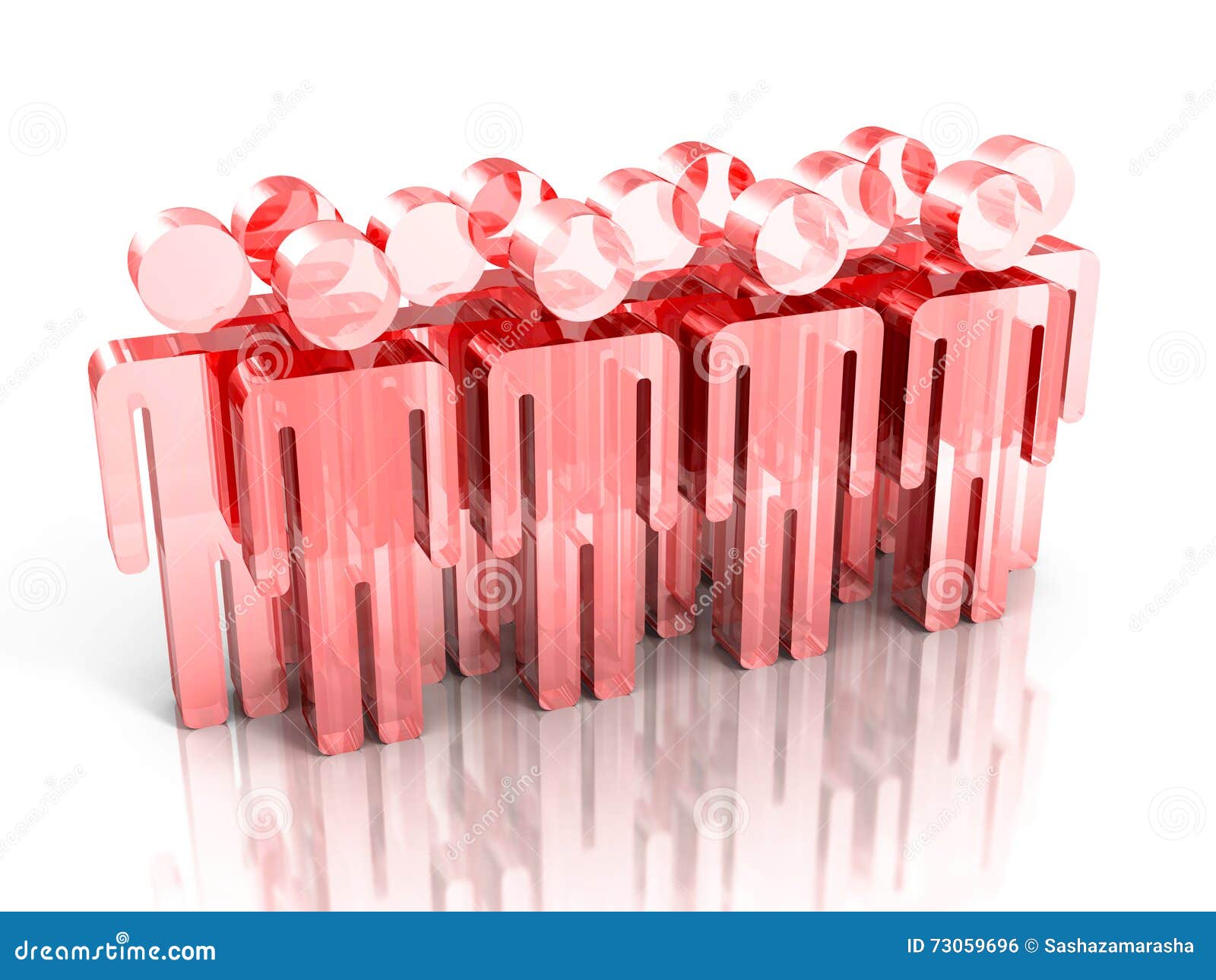 Red Team Group of People Icons. Teamwork Concept Stock Illustration ...