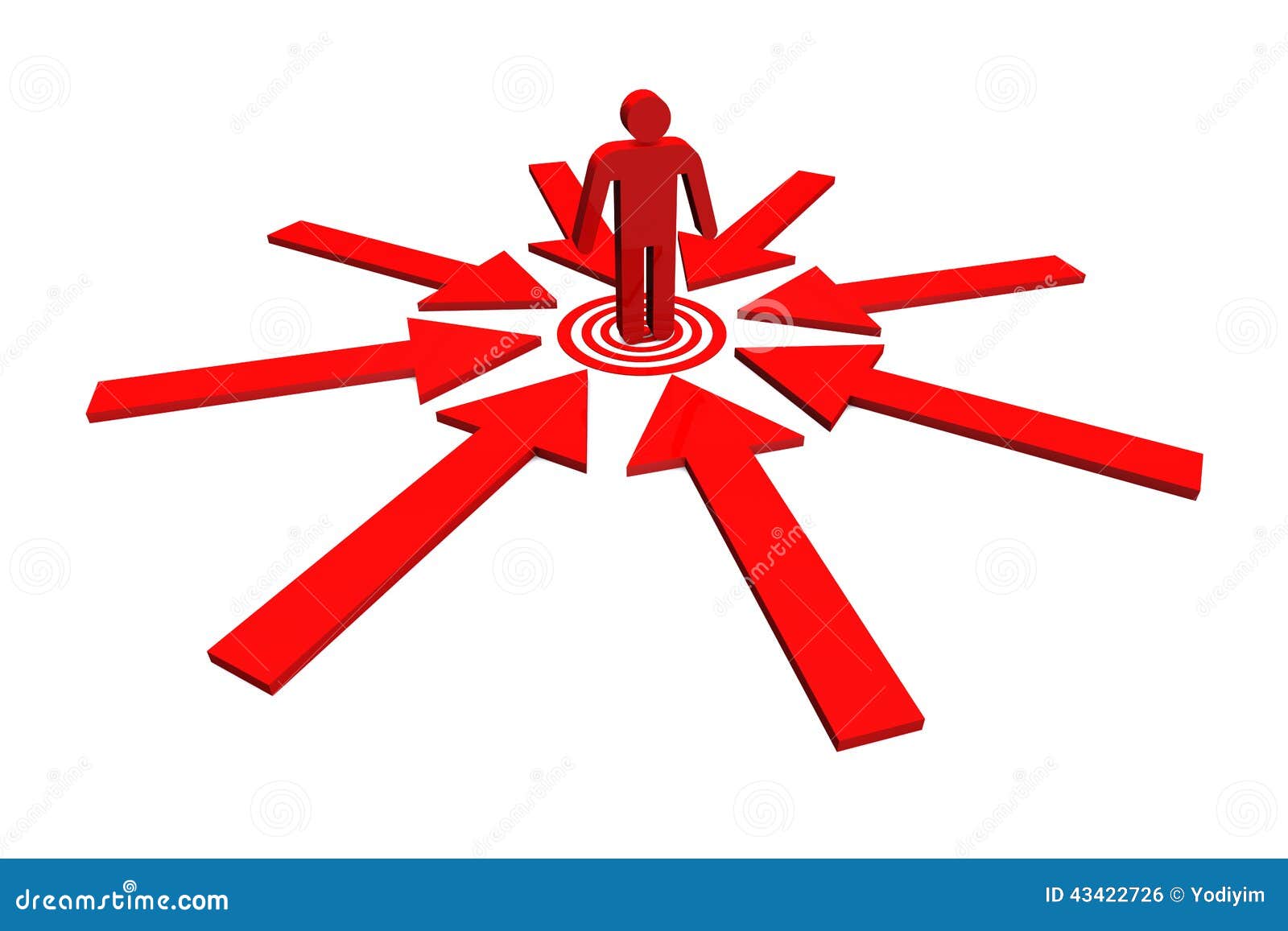 Red Team Leader on Point Target Around with Red Arrow. Stock ...