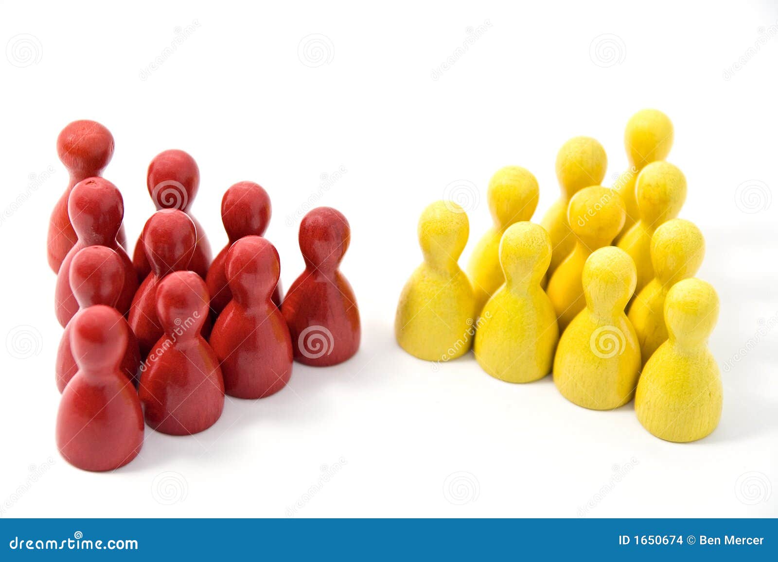 Red Team Meets Yellow Team stock photo. Image of meeting - 1650674