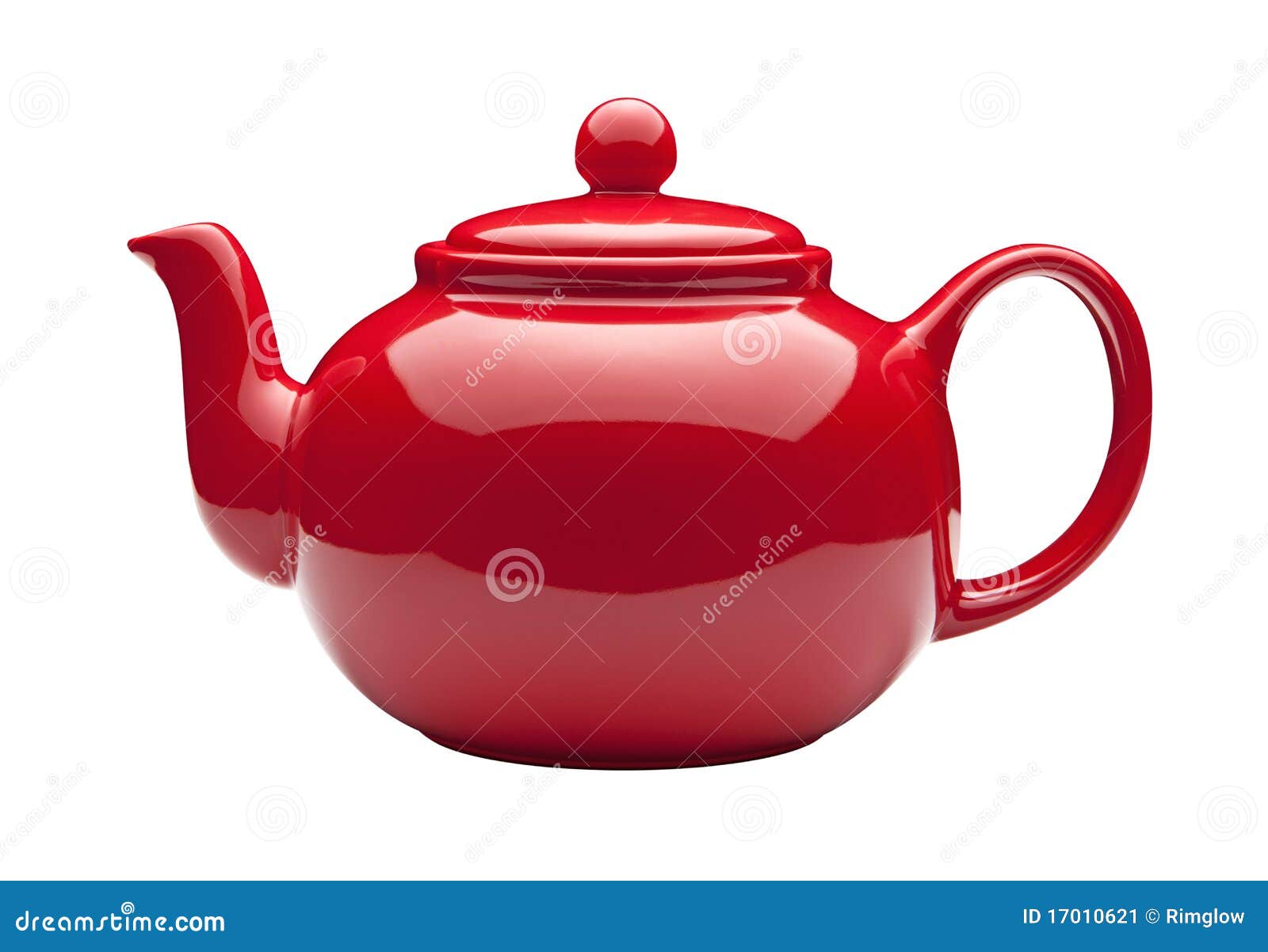 Red Teapot with Clipping Path Stock Image - Image of traditional, china ...