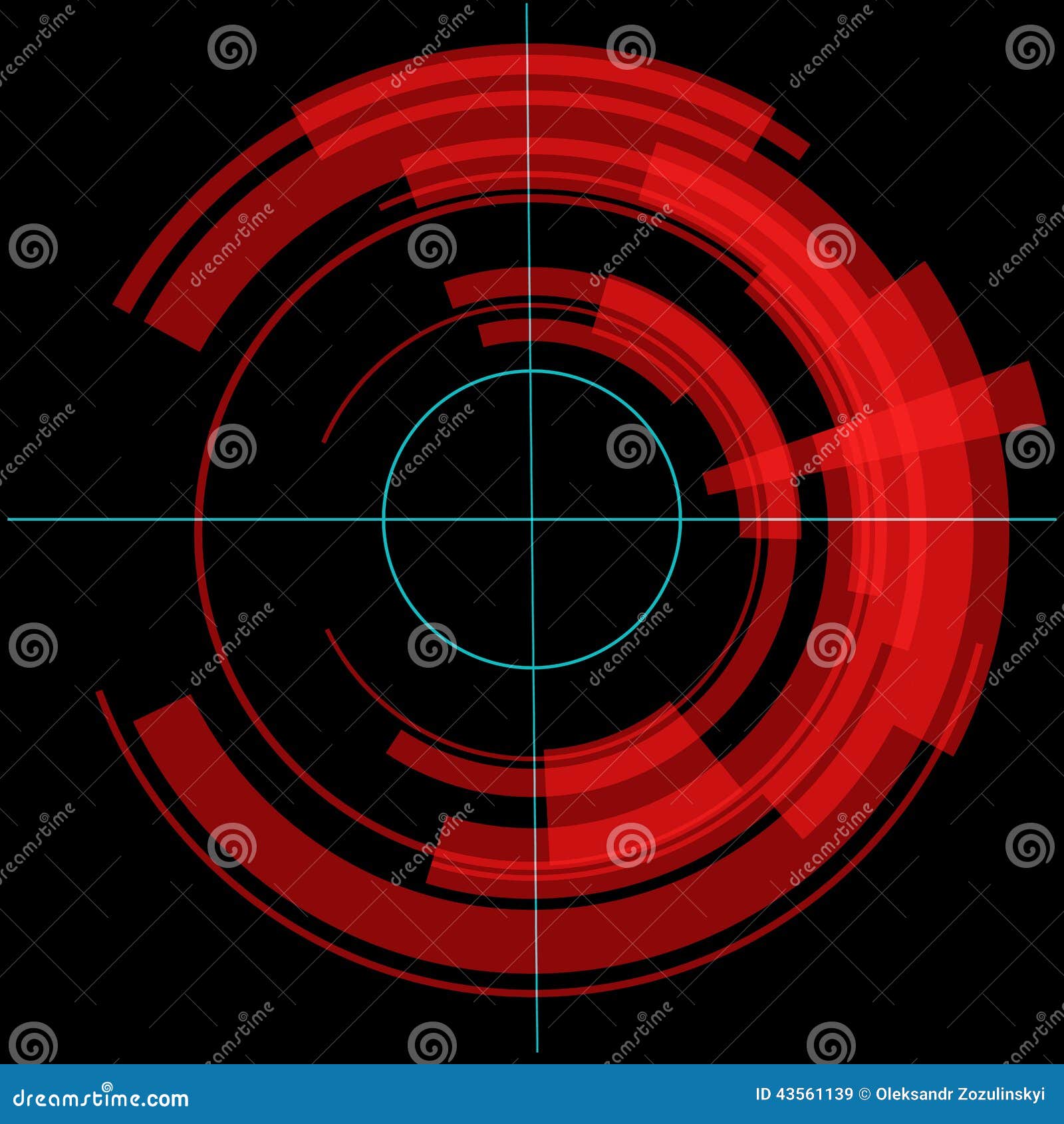 Red tech circle. Raster stock illustration. Illustration of shiny ...