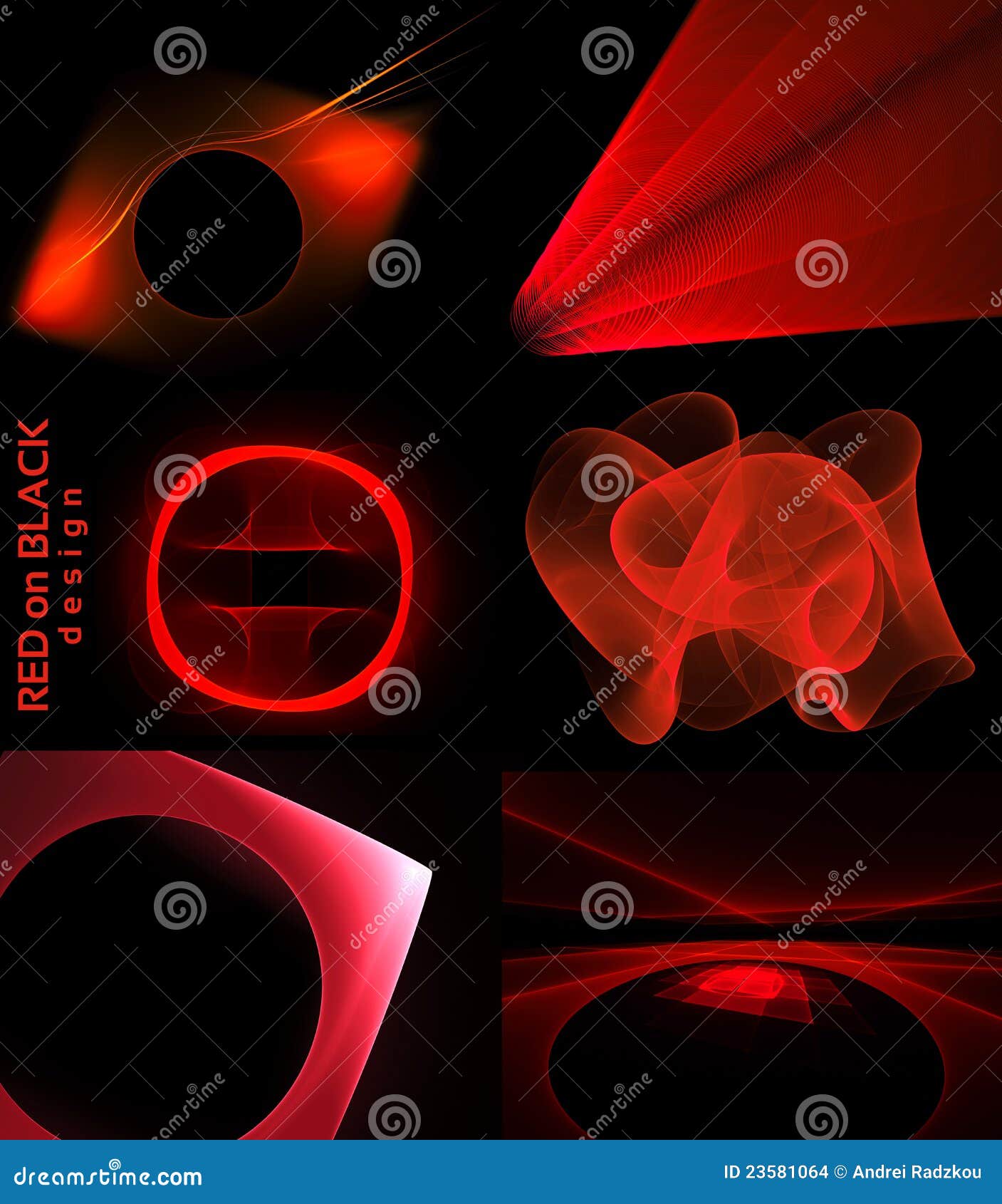 Red Tech Collection of Shapes Stock Illustration - Illustration of ...