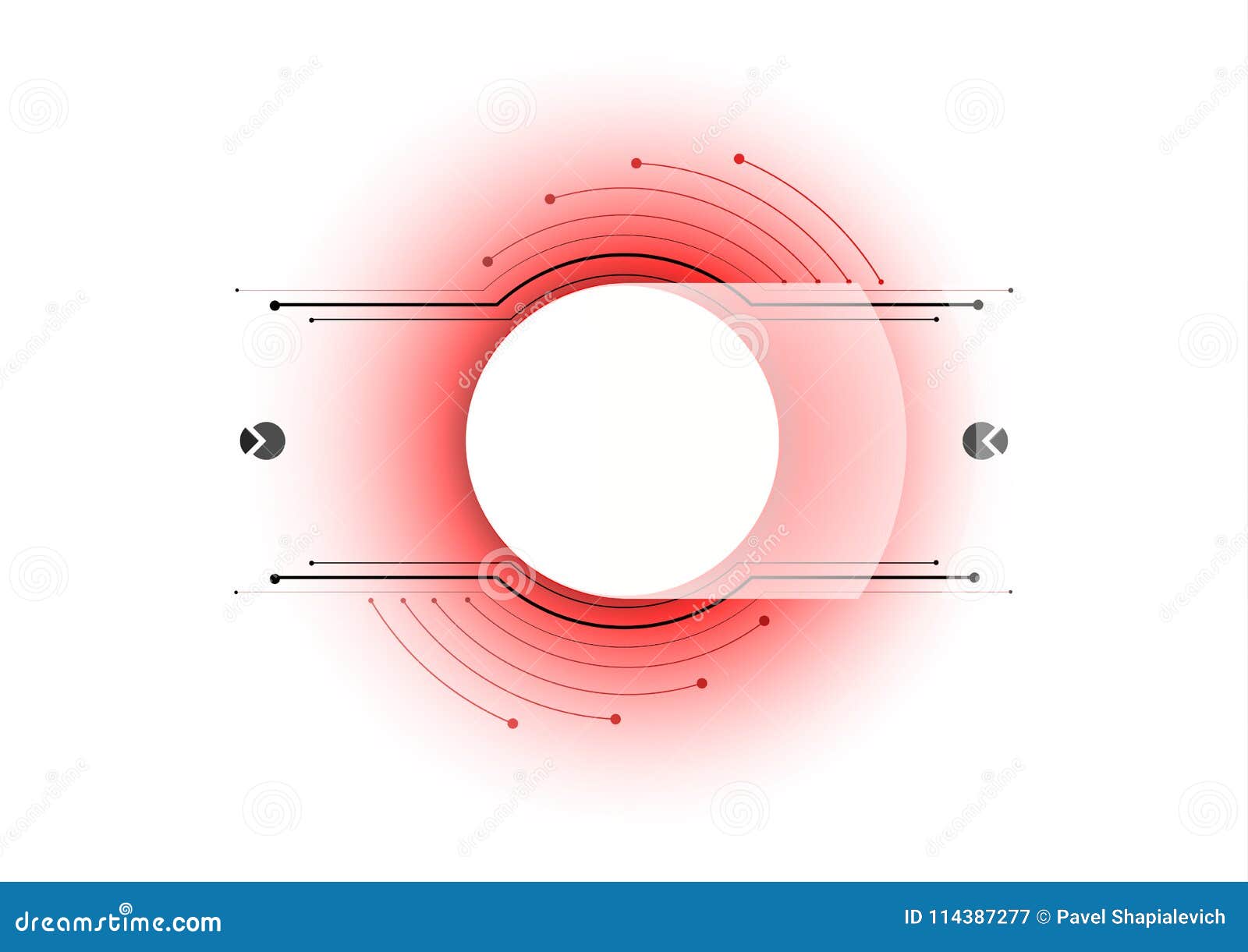 Red Techno Background with Divided Circles Stock Illustration ...
