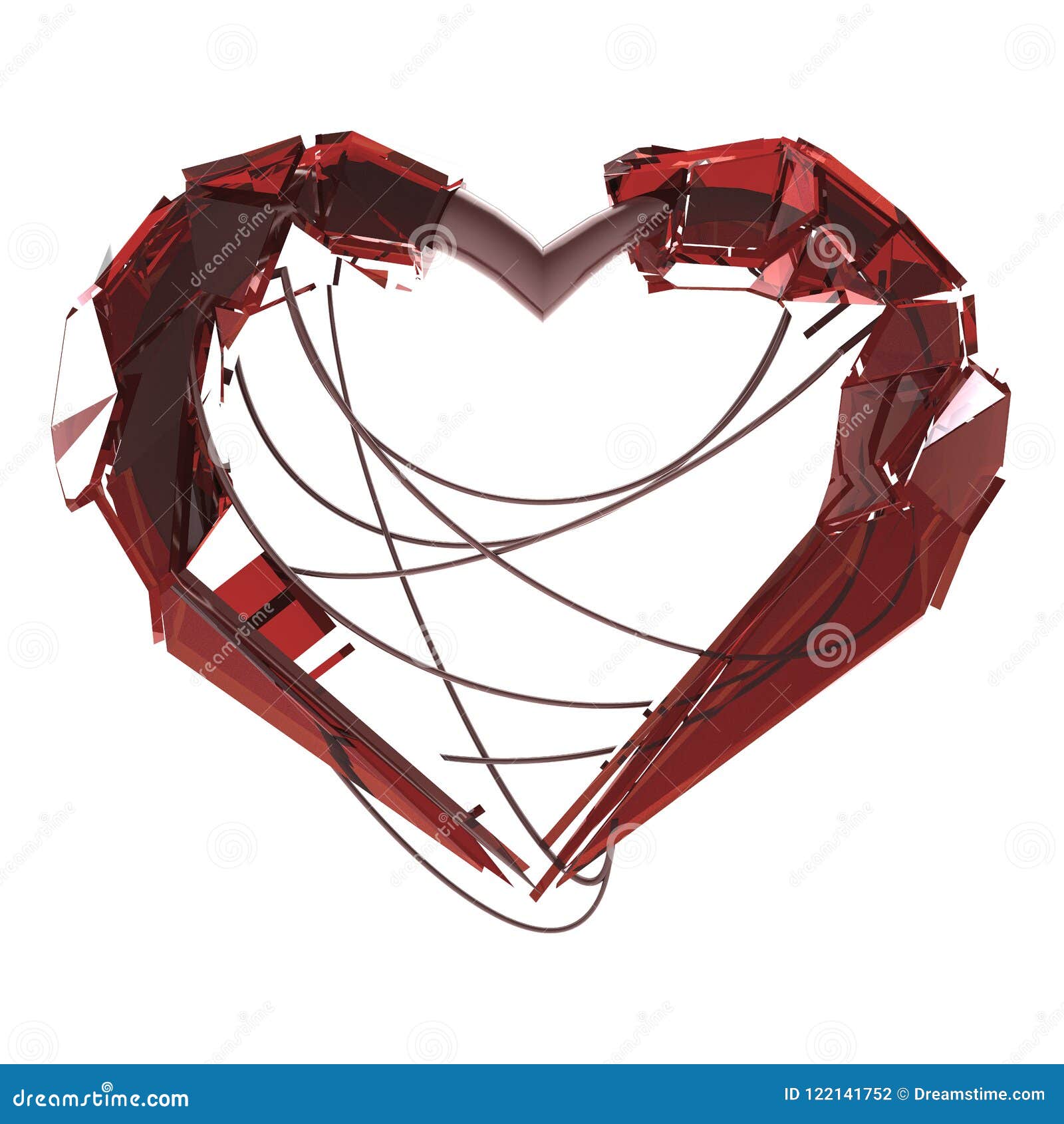 Red Techno Heart of Love High-tech Wires Stock Illustration ...