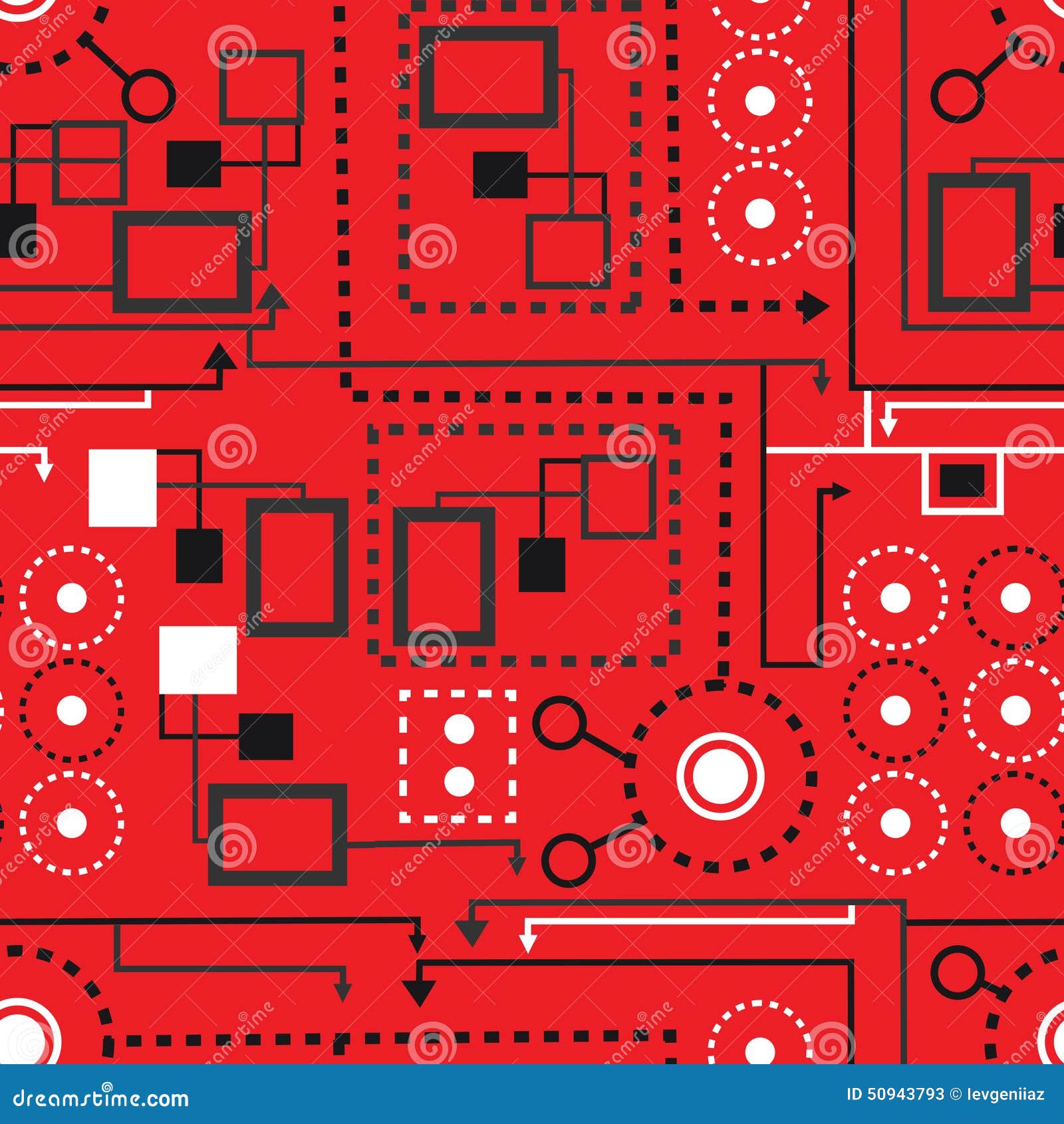 Red technology pattern stock vector. Illustration of square - 50943793
