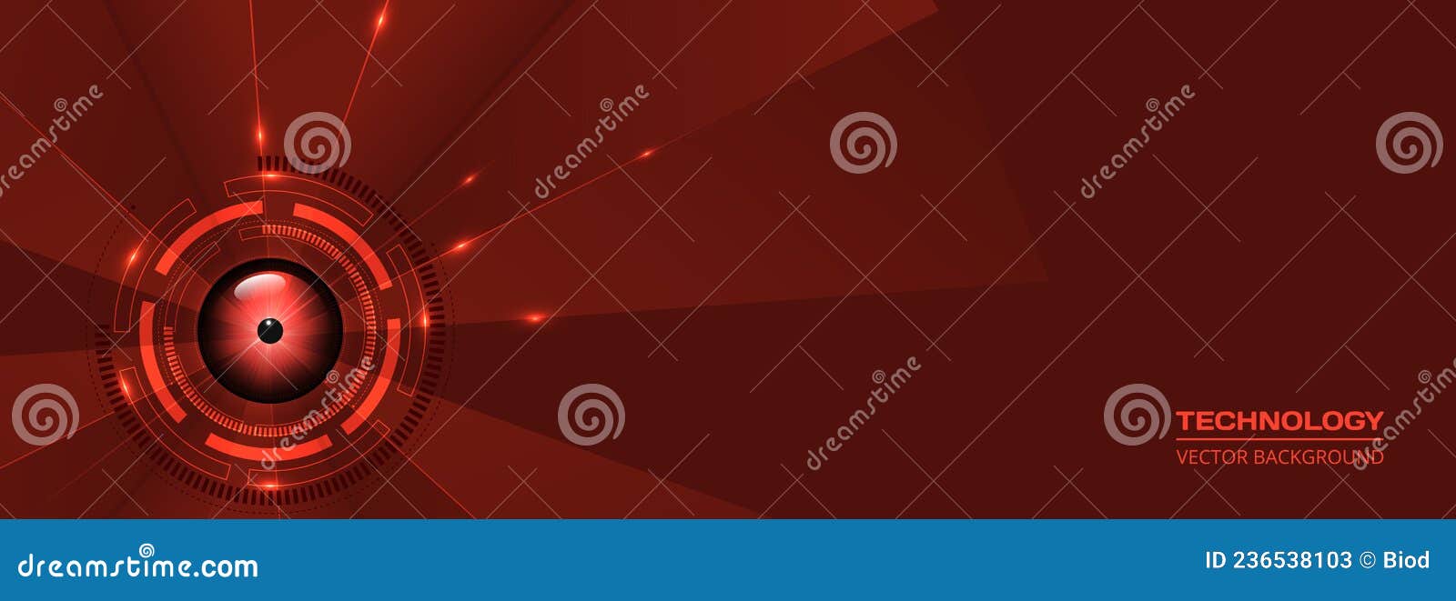 Red Technology Wide Banner with Circuit Board. Abstract Digital Hi Tech ...