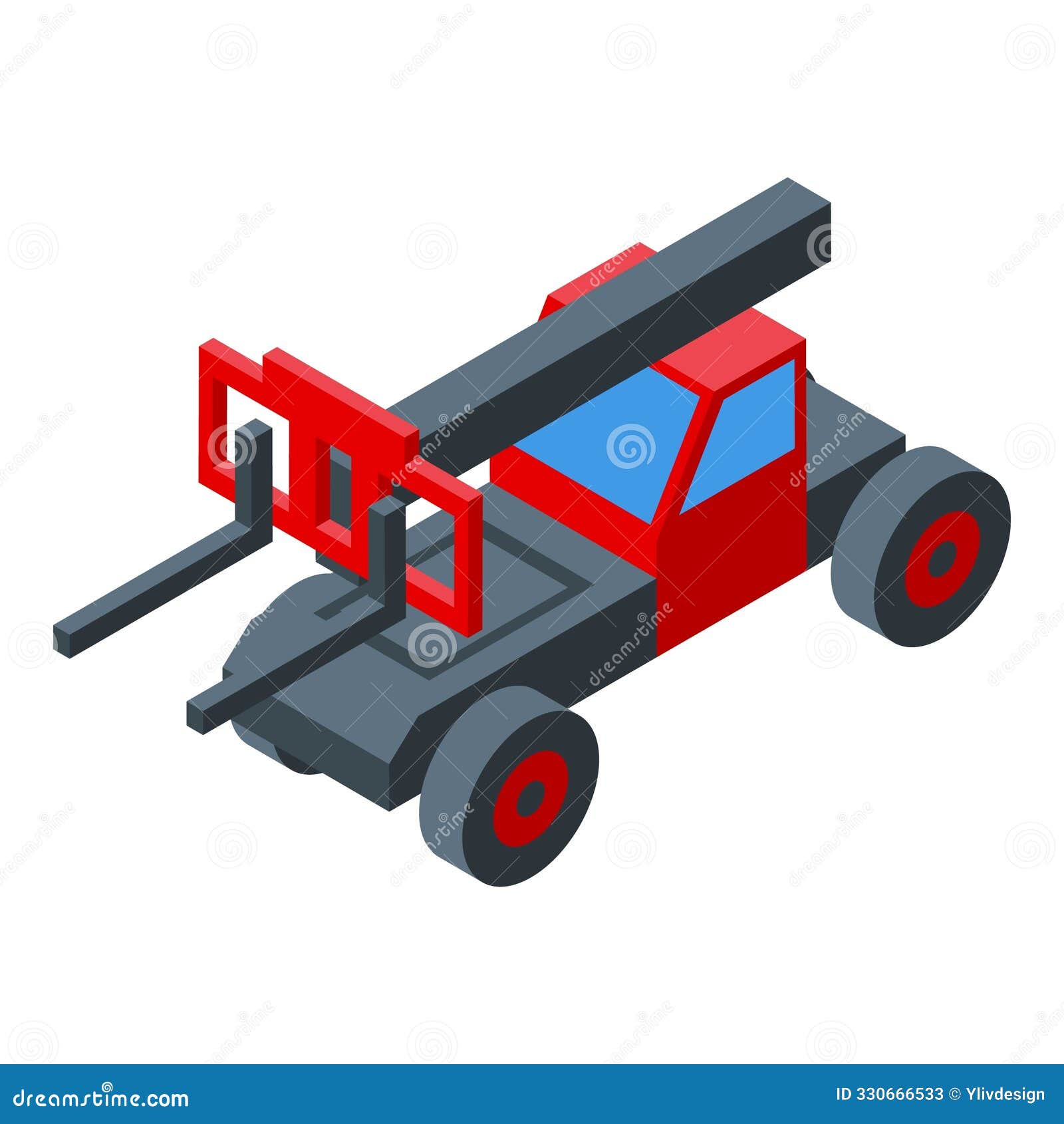 Telehandler Cartoon Vector | CartoonDealer.com #75969999