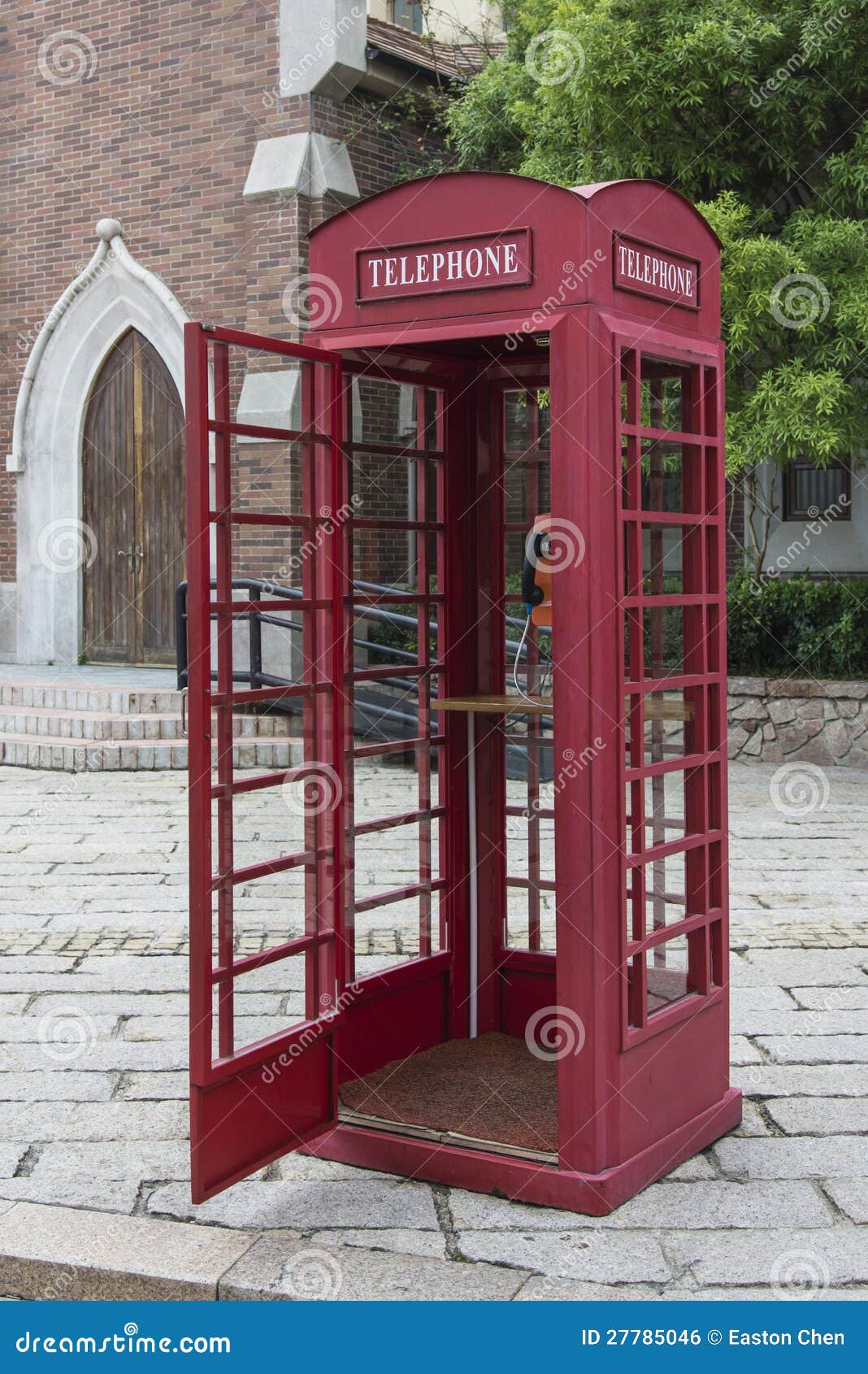 Red Telephone booth stock photo. Image of facilities - 27785046