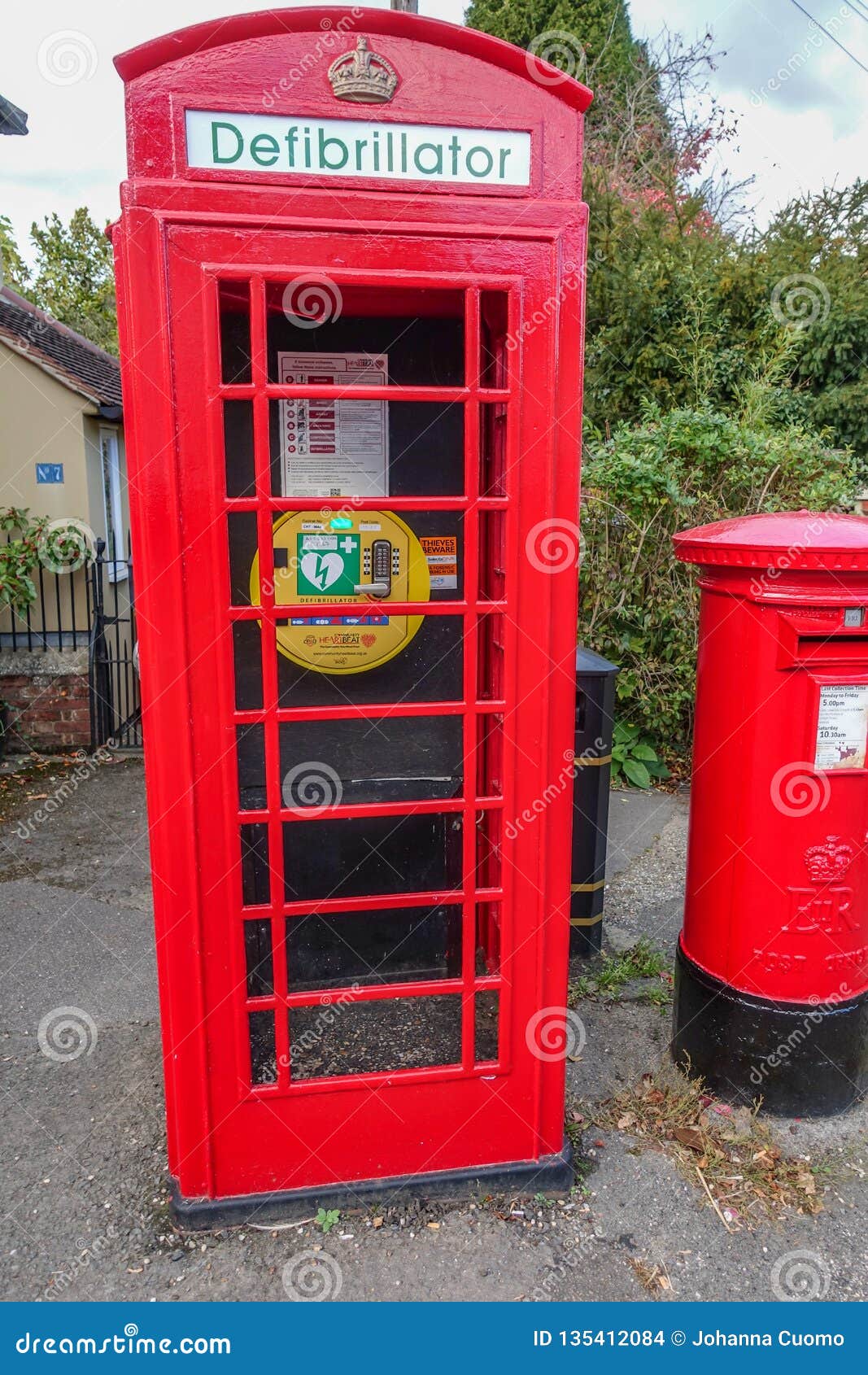 Defibrillator In Telephone Phone Booth Box Red Vintage Save Life Heart ... Defibrillator In Telephone Phone Booth Box Red Vintage Save Life Heart ...