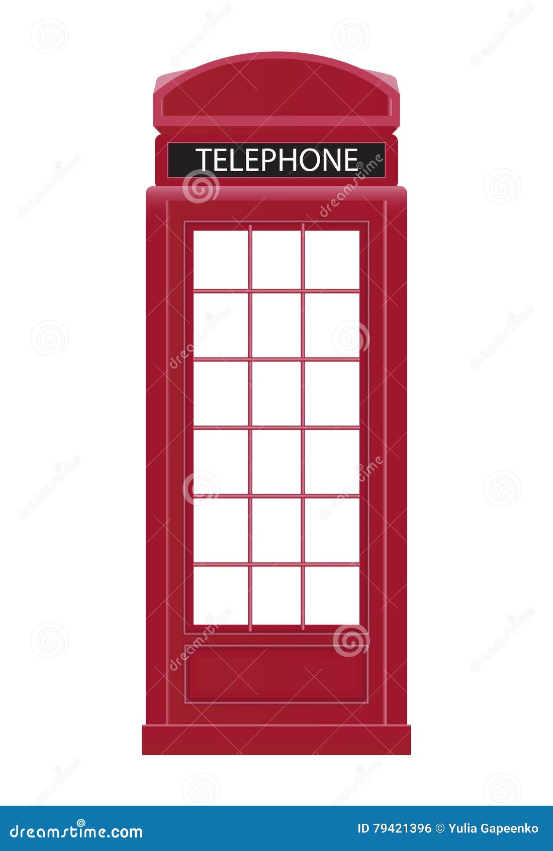 Red Telephone Box Icon Vector Illustration Stock Vector - Illustration ...