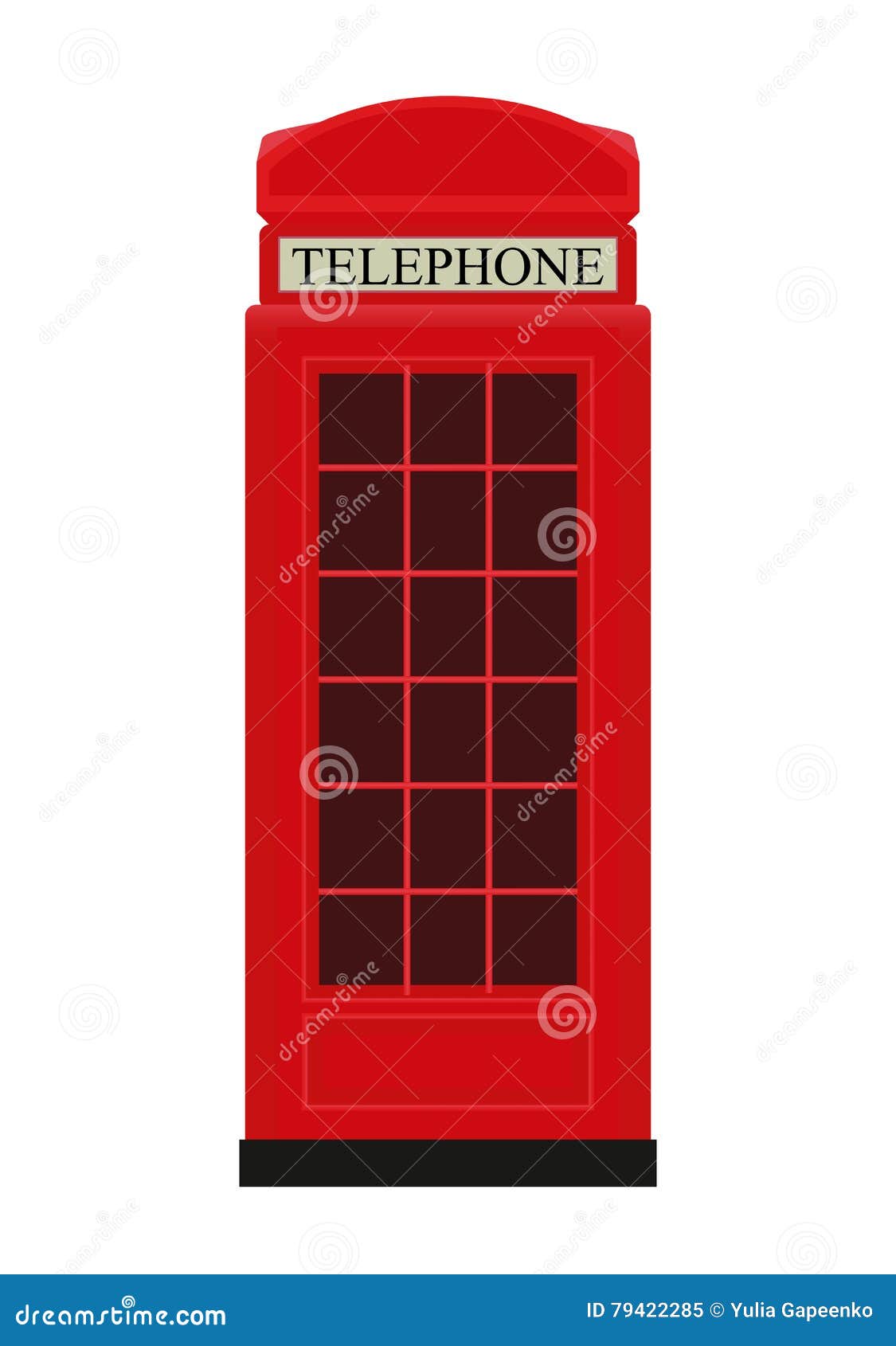 Red Telephone Box Icon Vector Illustration Stock Vector - Illustration ...