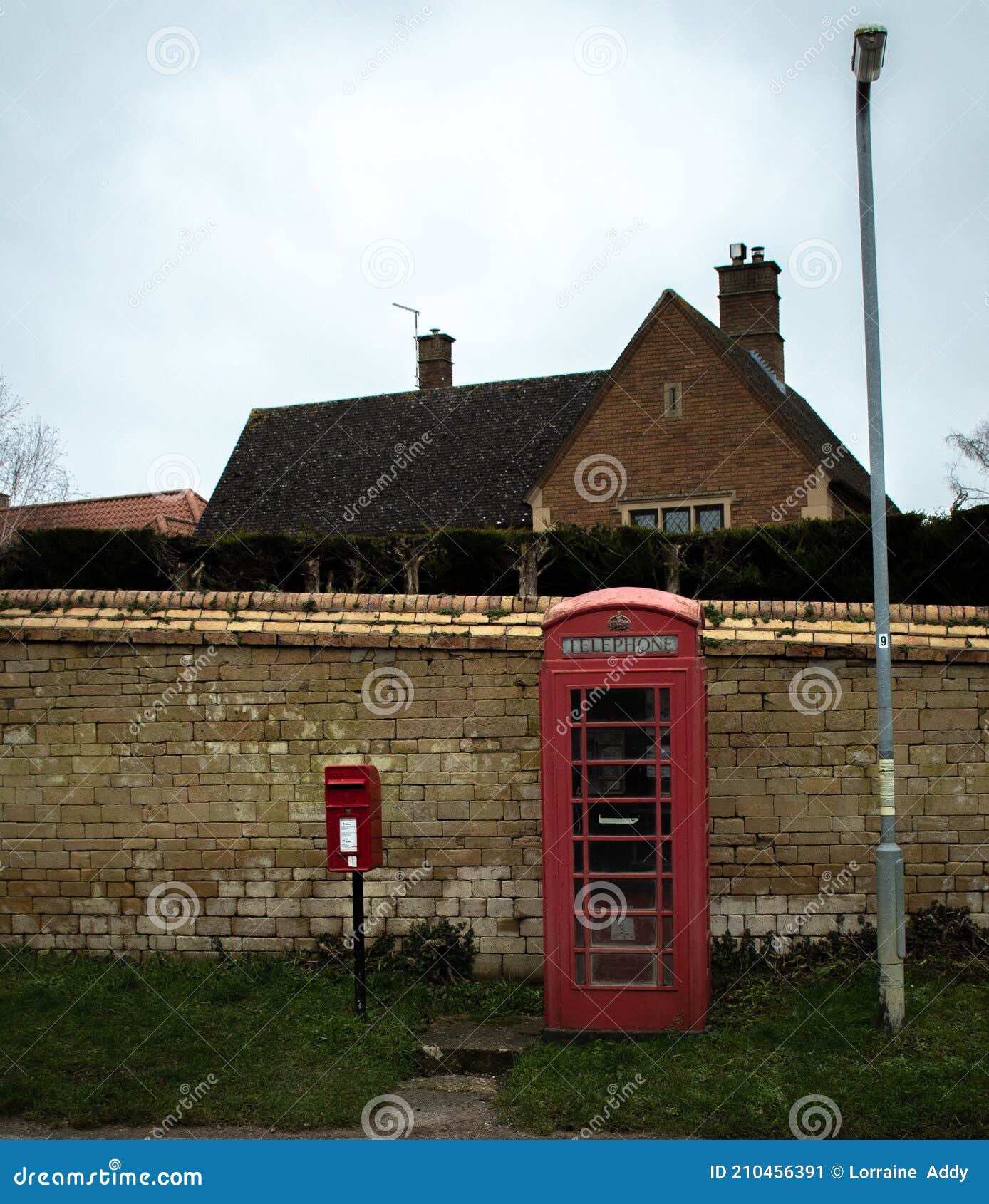 A Red Telephone Box Next To a Red Post Box Editorial Photo - Image of ...