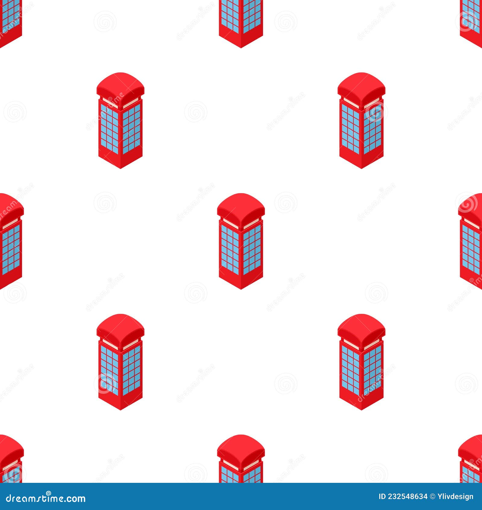 Red Telephone Box Pattern Seamless Vector Stock Vector - Illustration ...