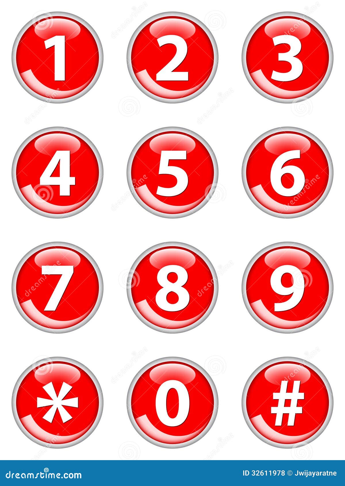 Red telephone buttons stock vector. Illustration of text - 32611978