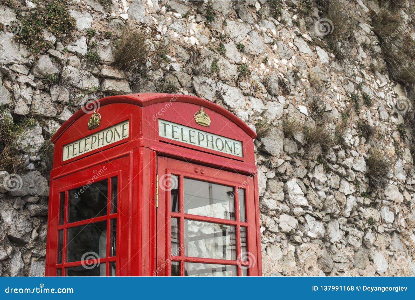Red telephone cabin stock photo. Image of phone, retro - 137991168