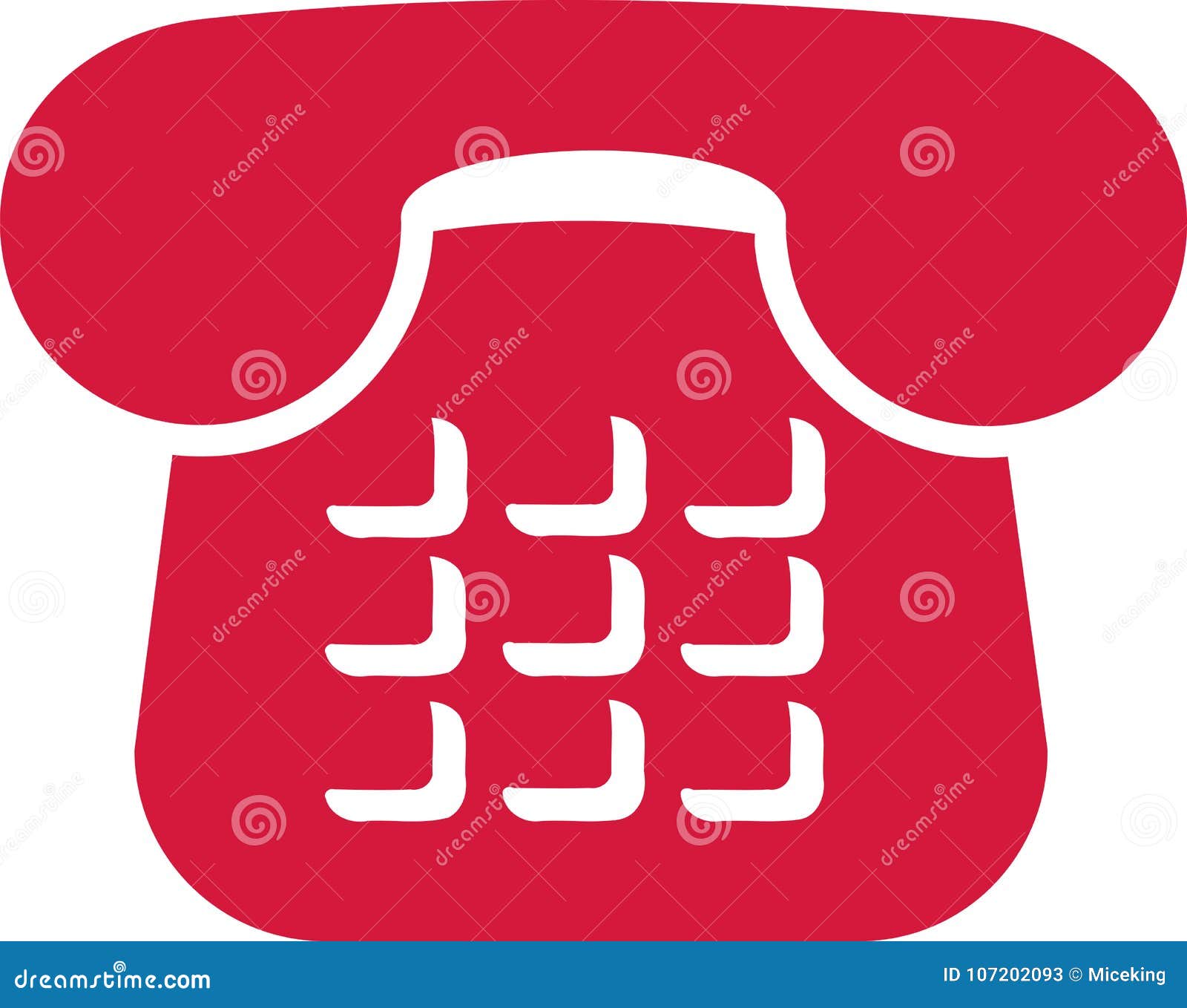 Red telephone icon stock vector. Illustration of mobile - 107202093