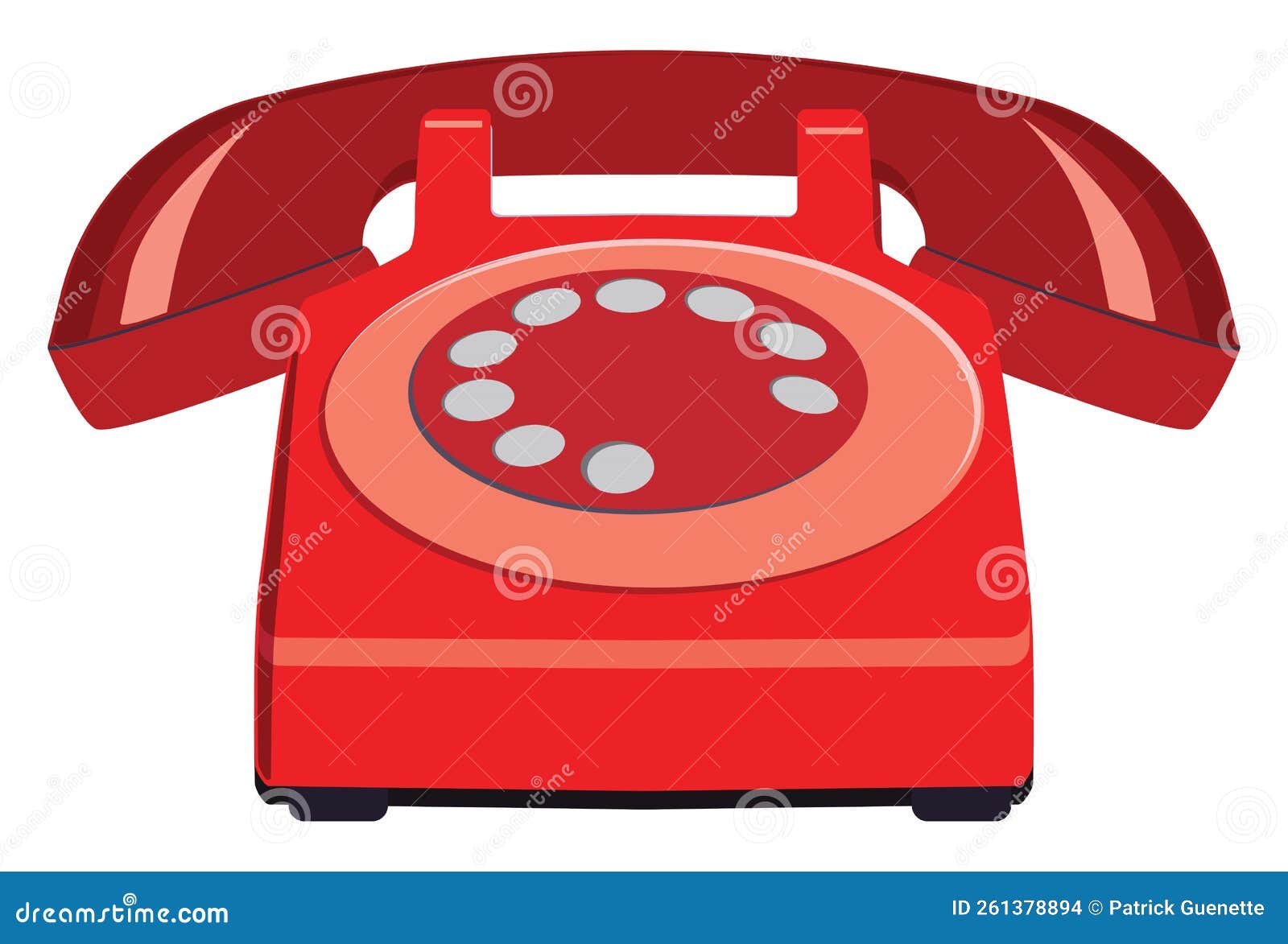 Red telephone, icon stock vector. Illustration of technology - 261378894