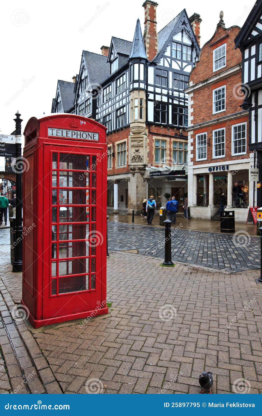 Red Telephone Kiosk in Old Part of Chester Editorial Image - Image of ...
