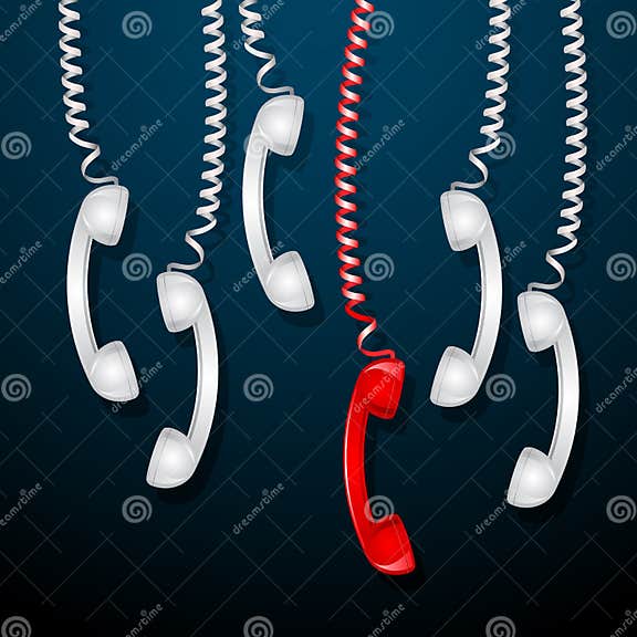 Red Telephone Receiver stock vector. Illustration of customer - 24934851