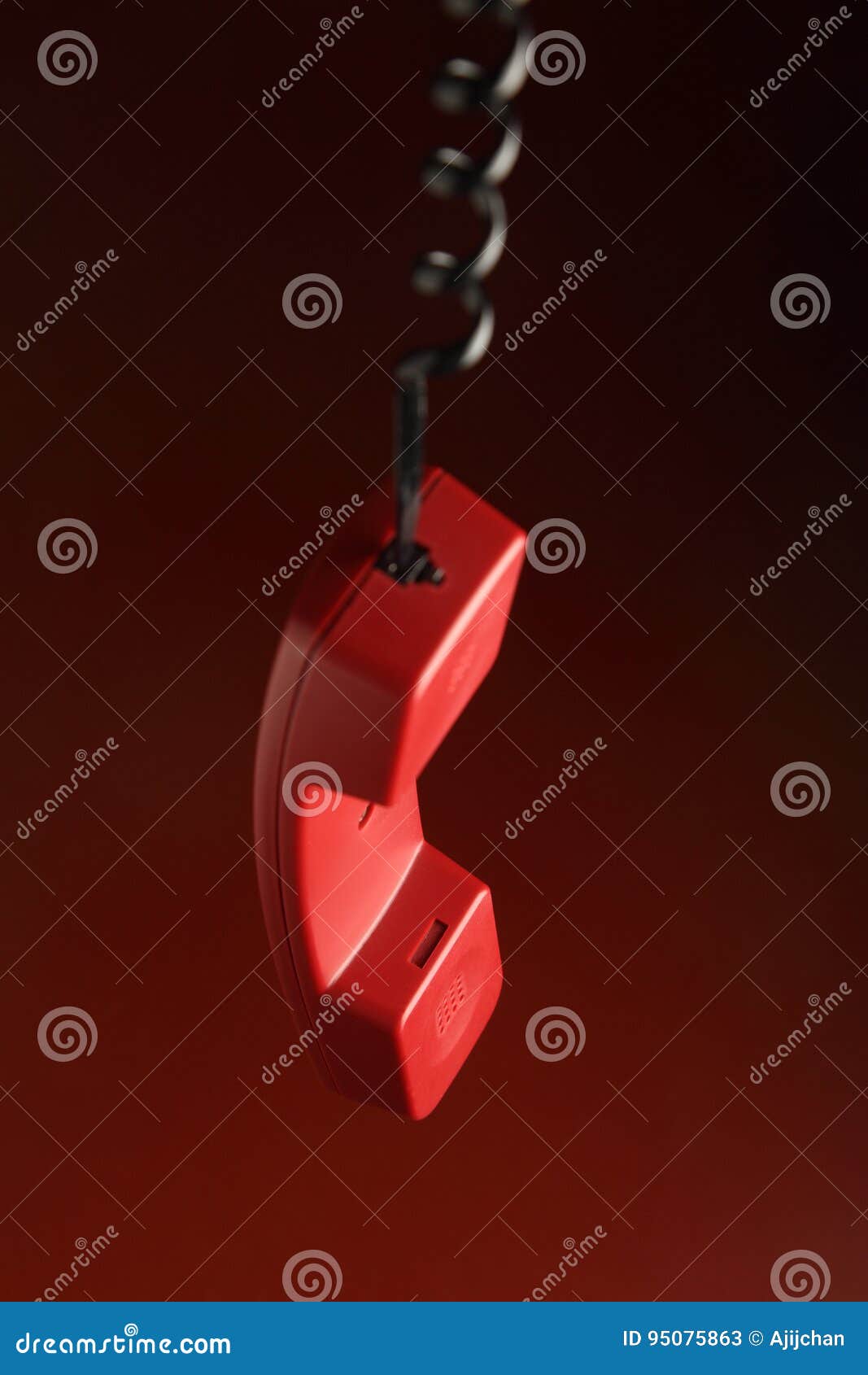 Red telephone receiver stock image. Image of frustration - 95075863