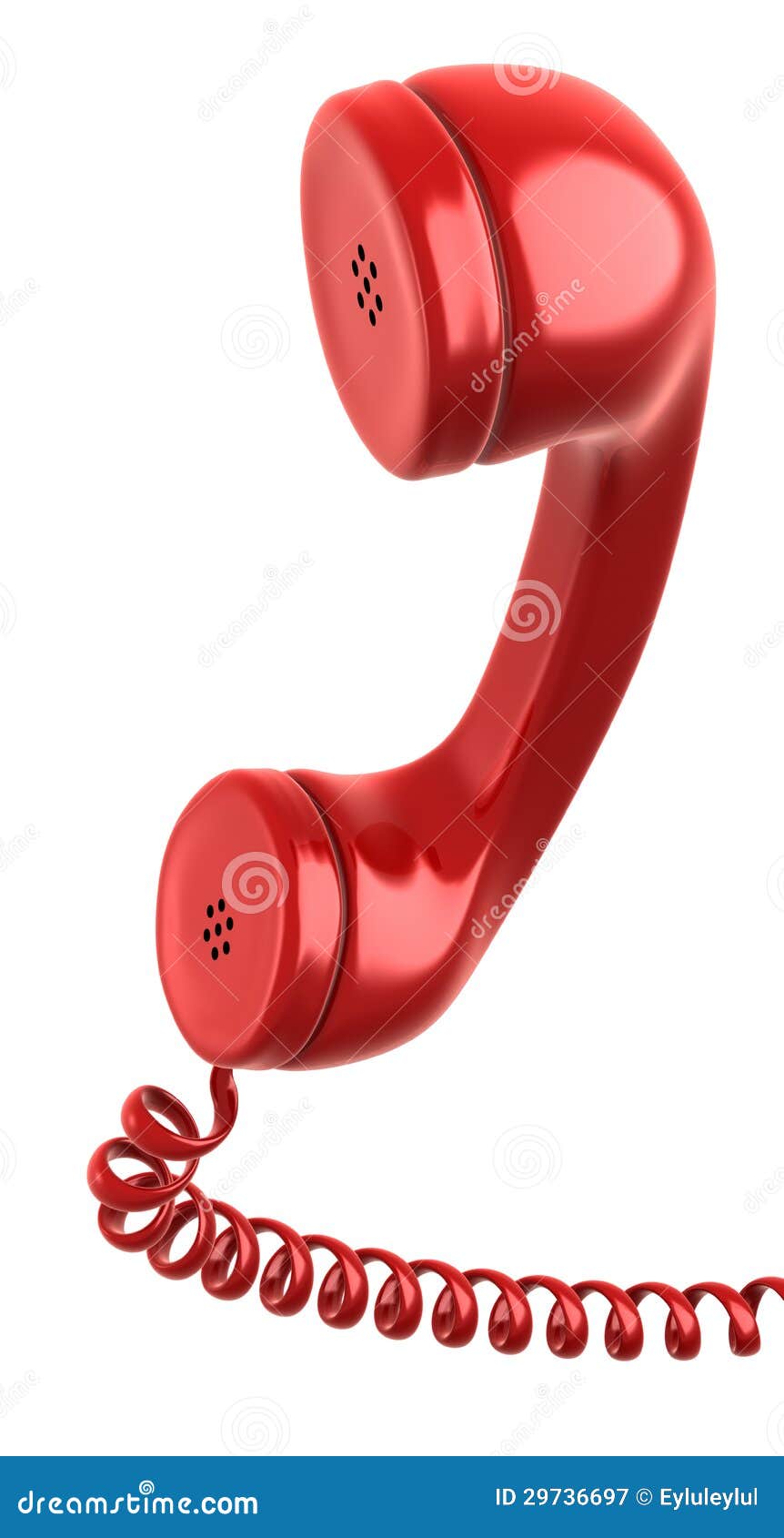 Red Telephone Receiver Isolated on White. Stock Illustration ...