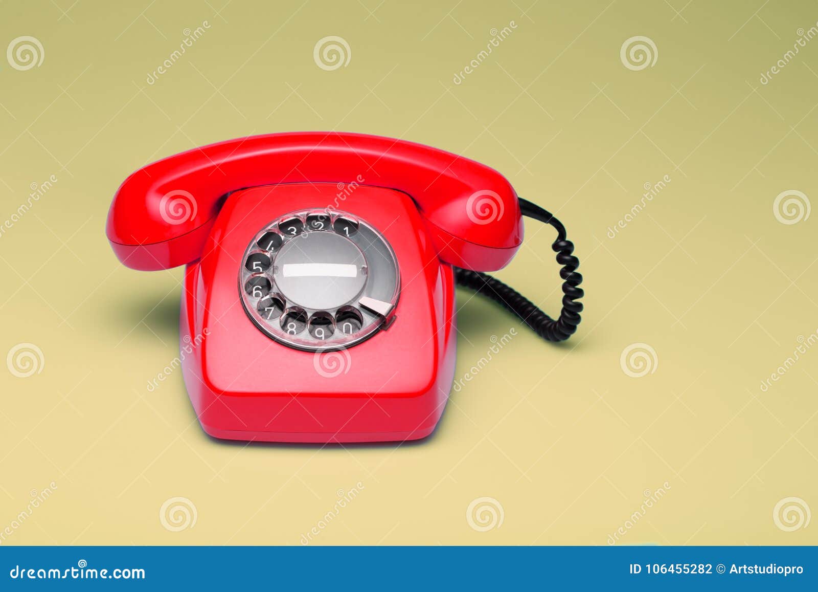 Red Telephone in Retro Style. Stock Photo - Image of isolated, green ...