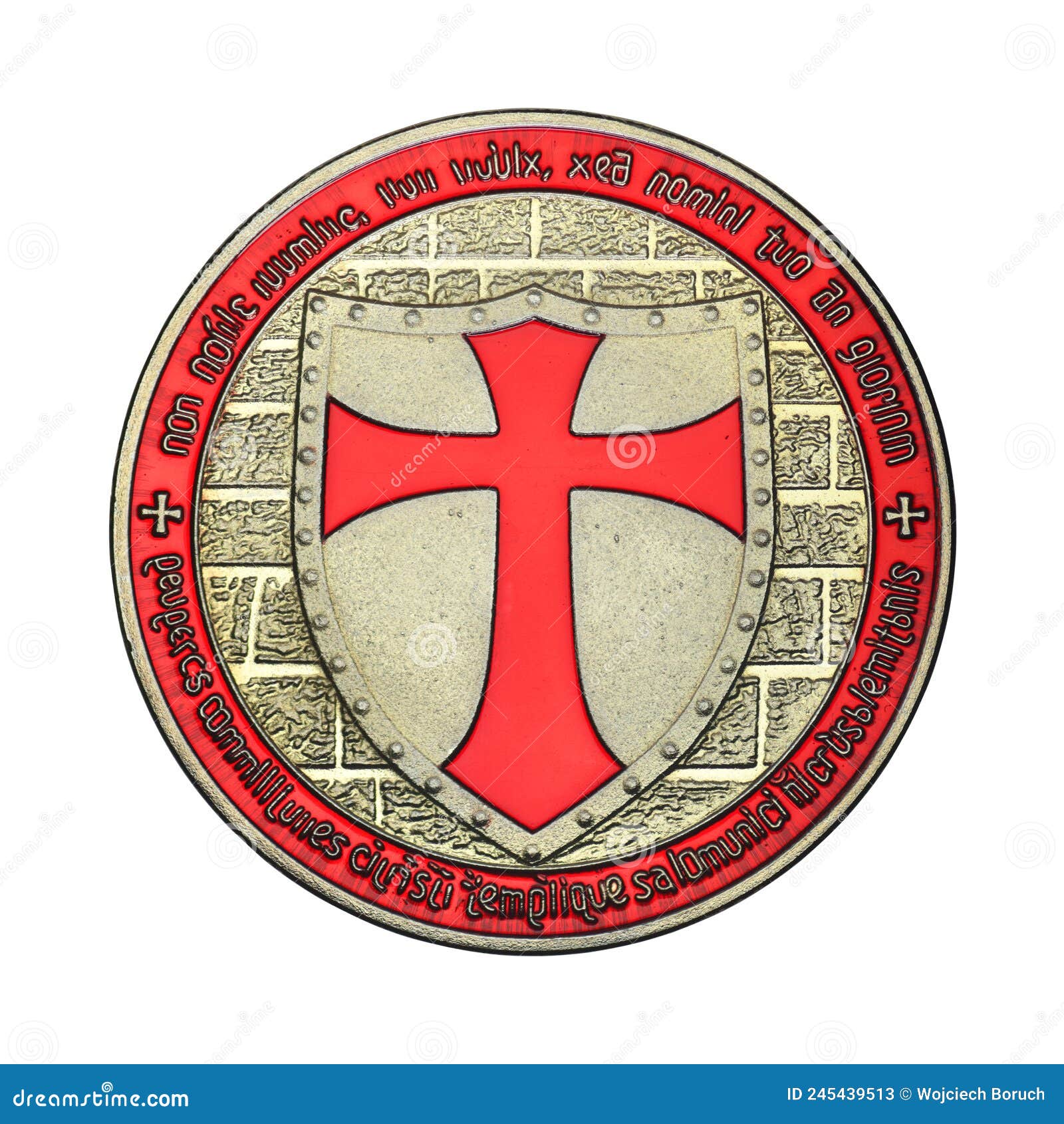 Red Templar Knights Collector`s Coin Stock Image - Image of reverse ...