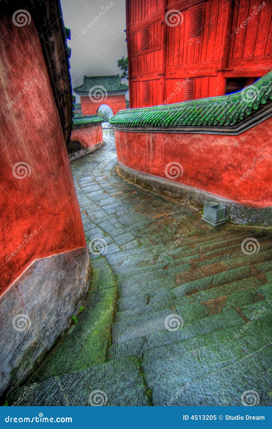 Red Temple stock image. Image of stairs, staircase, chinese - 4513205