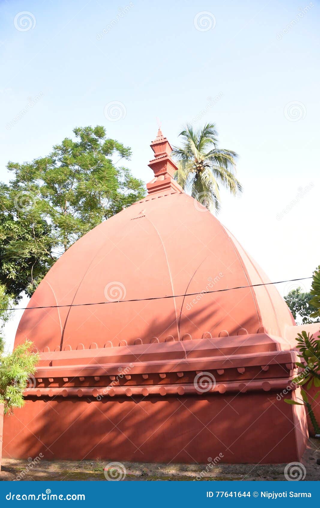 Red temple stock photo. Image of workship, guwahati, temple - 77641644