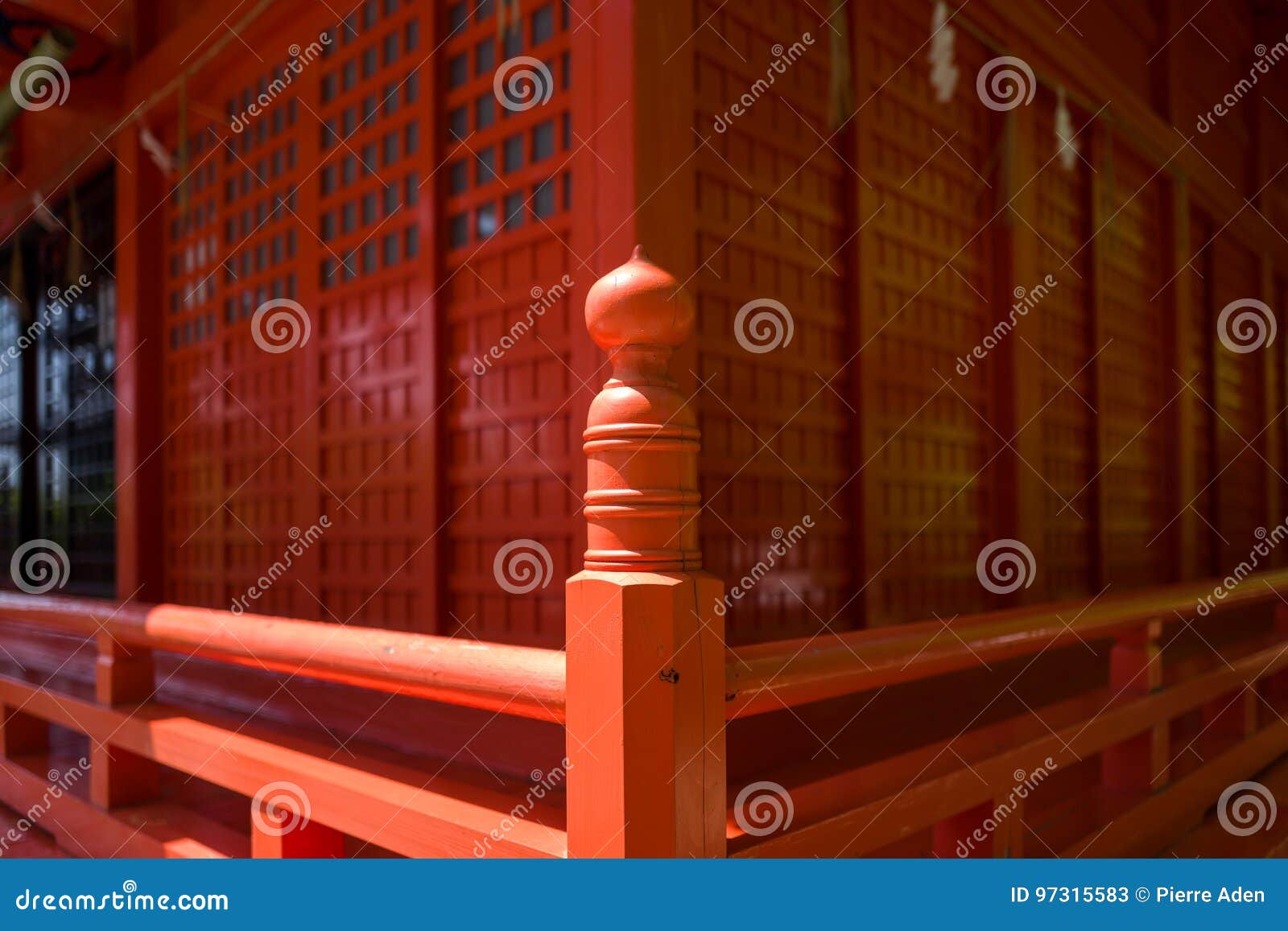 Red temple in omuta stock image. Image of historical - 97315583