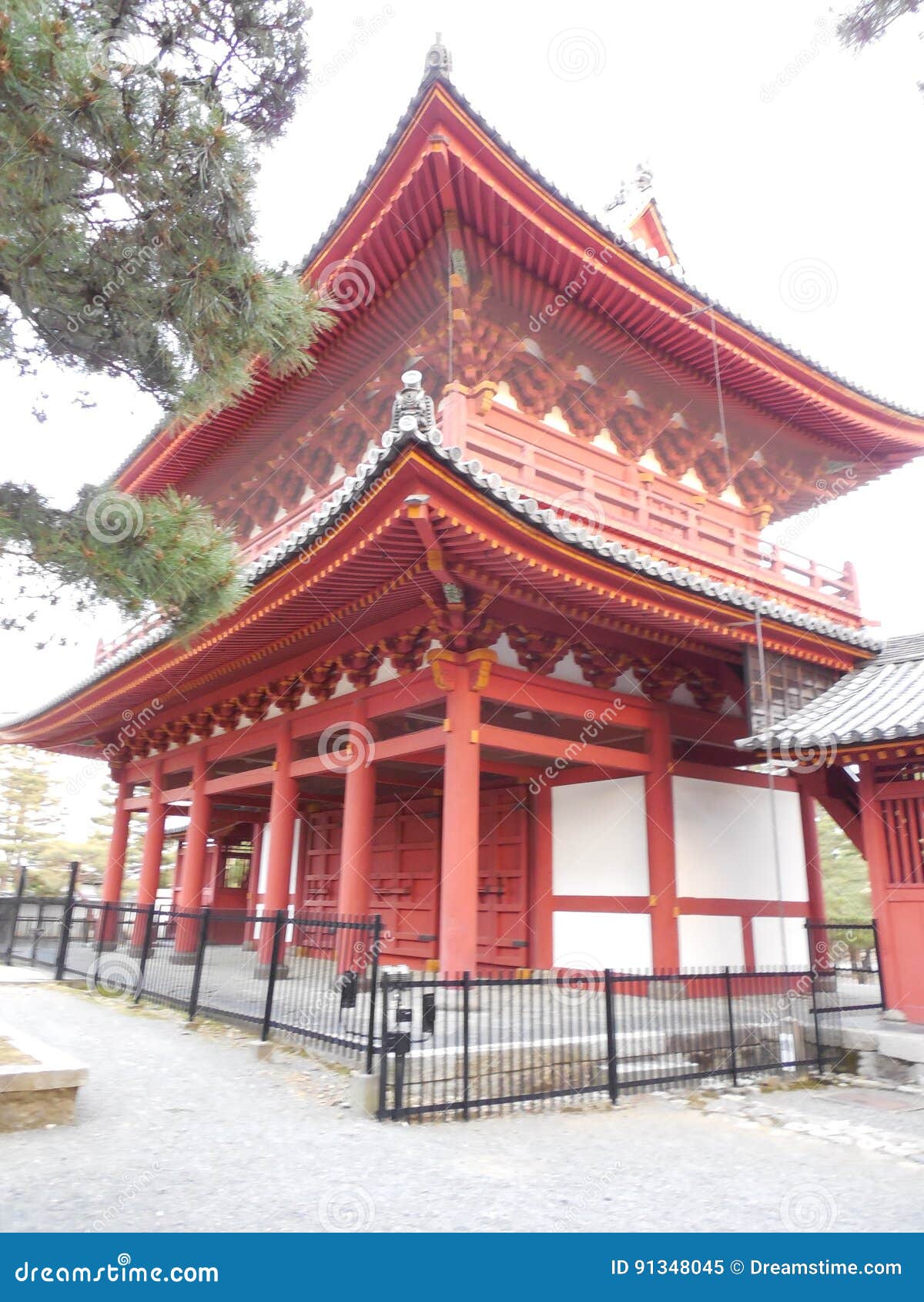 Red Temple stock image. Image of temple, kyoto, tourism - 91348045