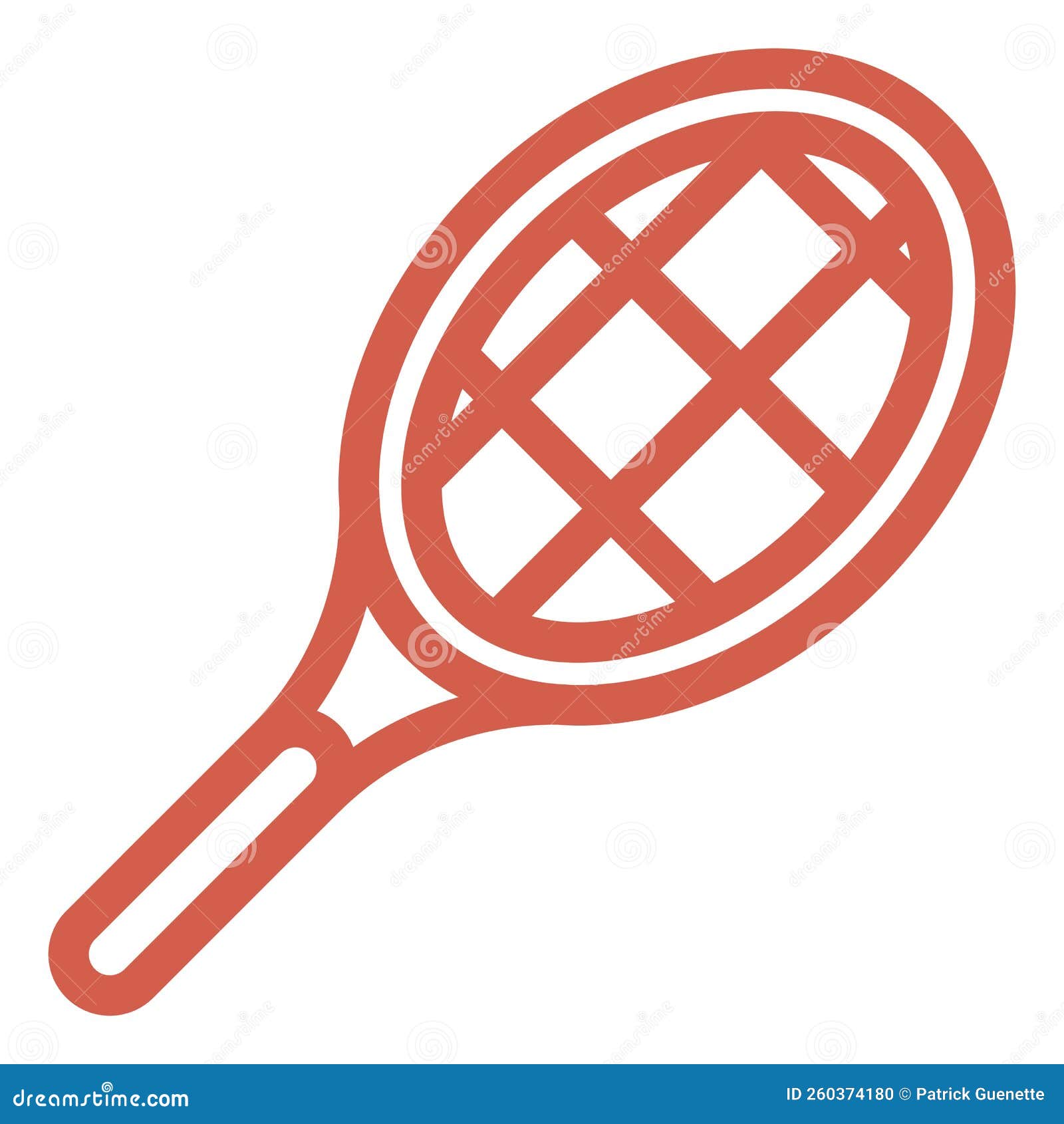 Red tennis racket, icon stock vector. Illustration of club - 260374180
