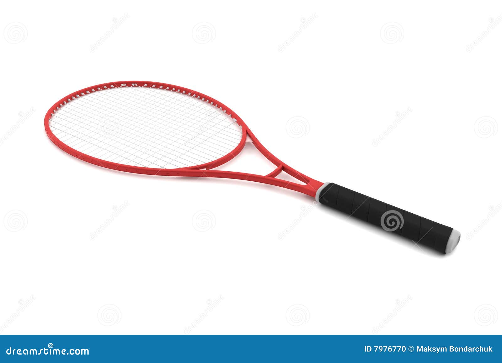 Red Tennis Racket Isolated on White Stock Photo - Image of background ...