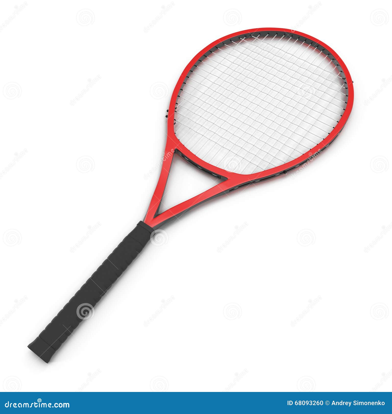 Red Tennis Racket Isolated White Background Stock Illustration ...
