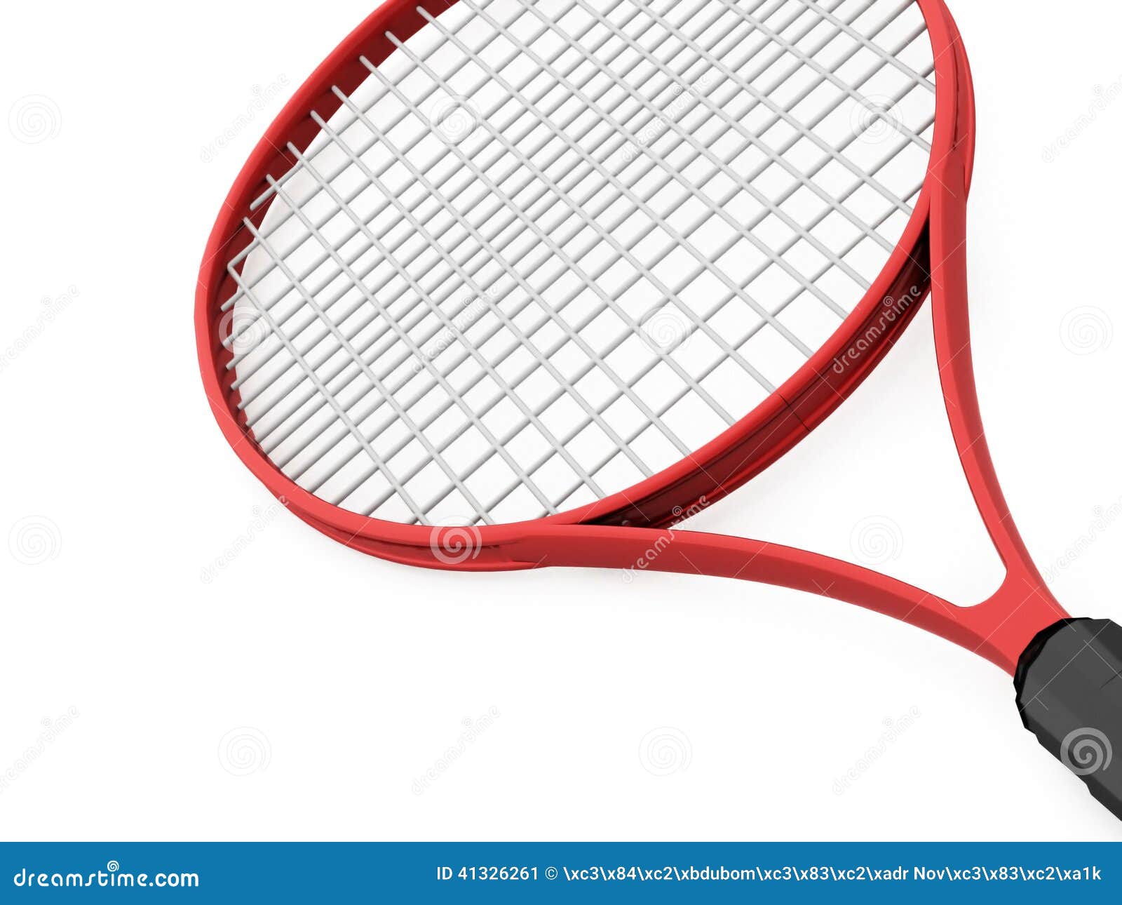 Red tennis racket on white stock illustration. Illustration of ...