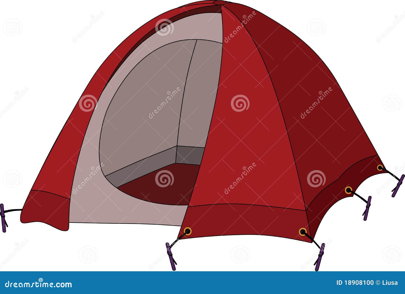 Red tent stock vector. Illustration of adventure, canvas - 18908100