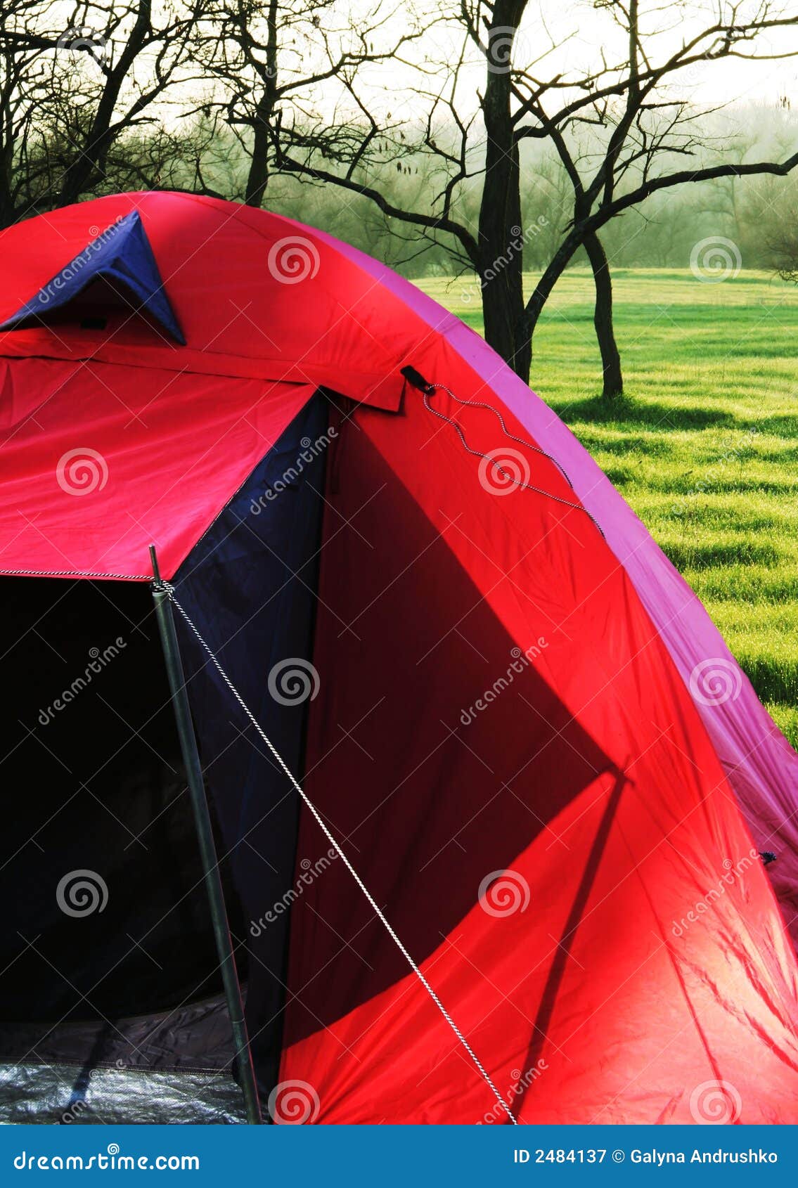 Red tent stock image. Image of holiday, landscape, grassland - 2484137