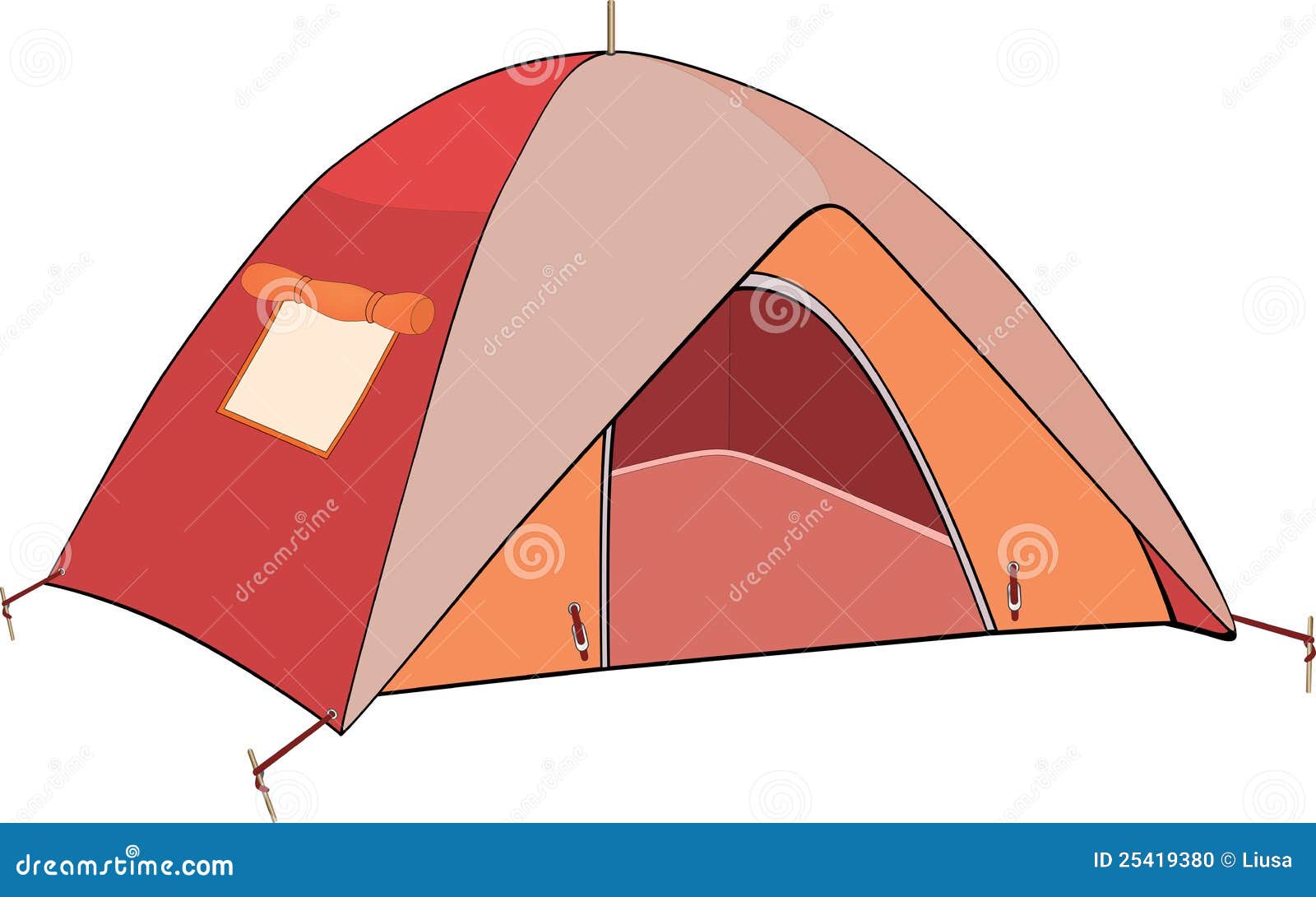 Red tent stock vector. Illustration of rope, leisure - 25419380