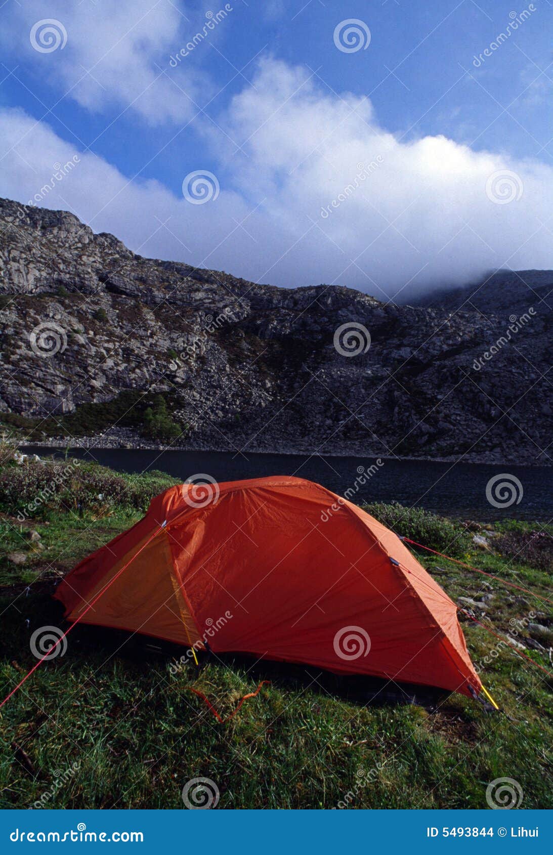 Red tent stock photo. Image of relaxation, grassland, picnic - 5493844