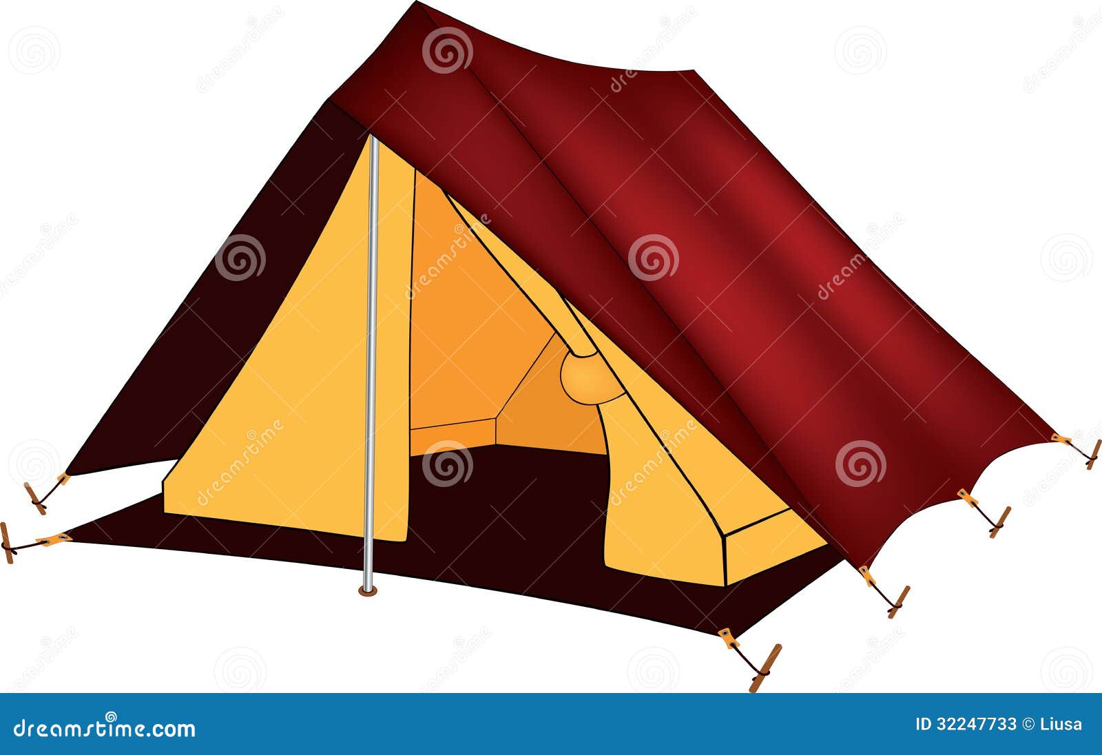 Red tent stock vector. Illustration of canopy, rope, sports - 32247733