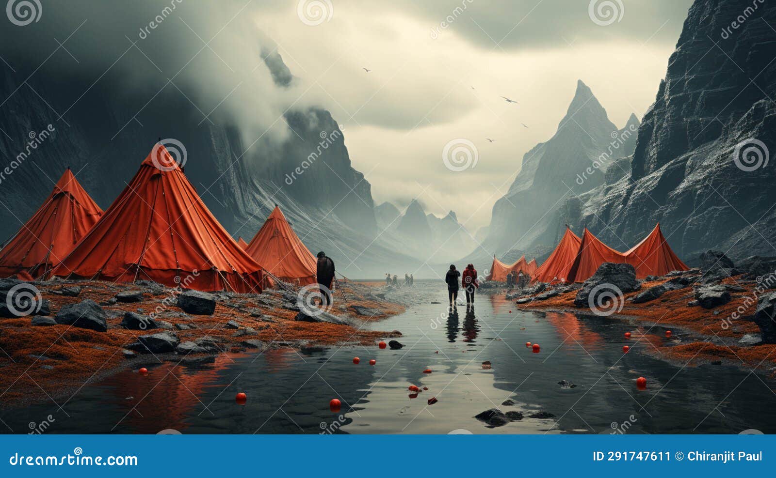 Red Tents Mountain of National Park Stock Image - Image of astronomy ...
