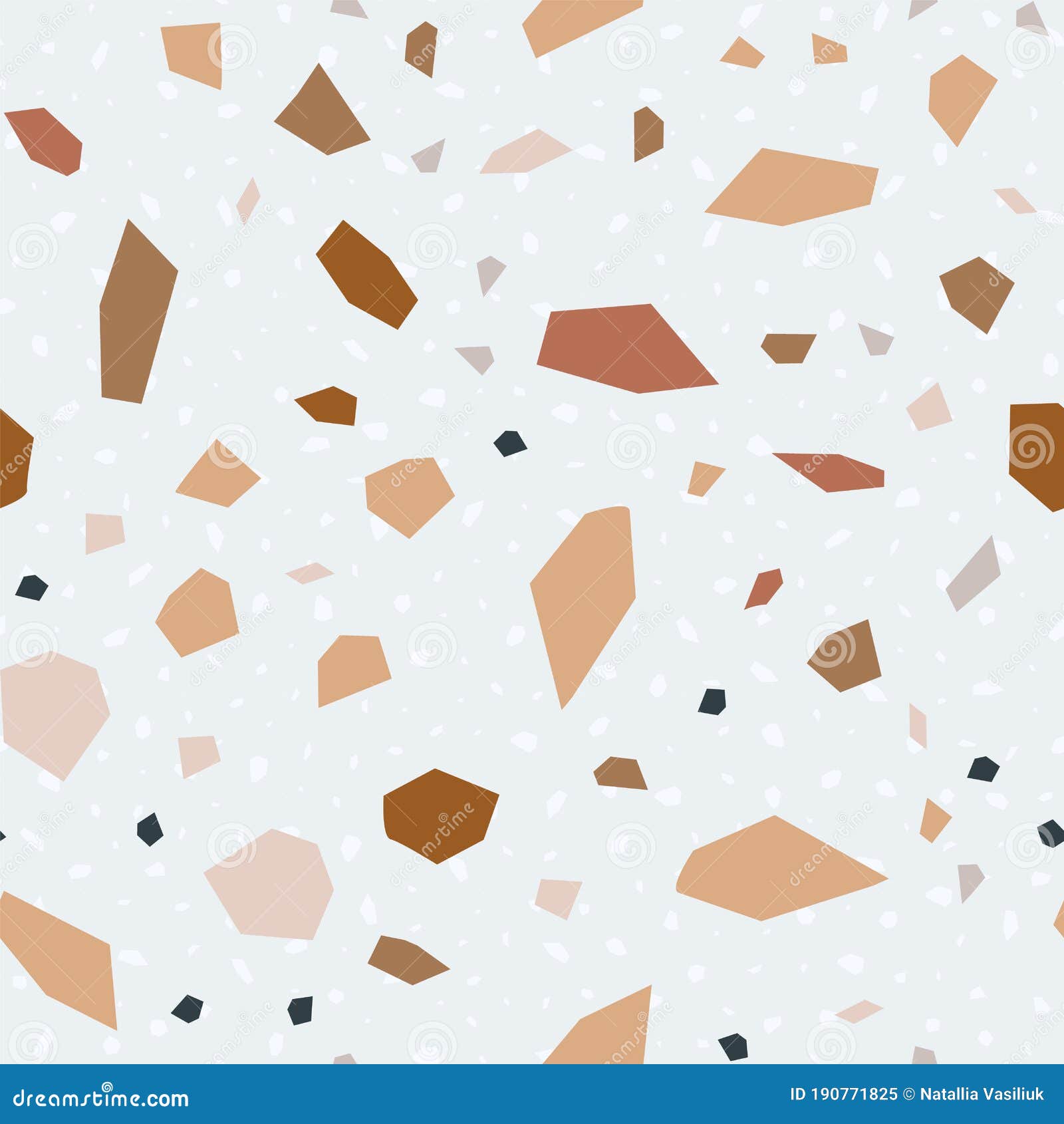 And Red Terrazzo Tile Vector Seamless Pattern. Stock Vector ...