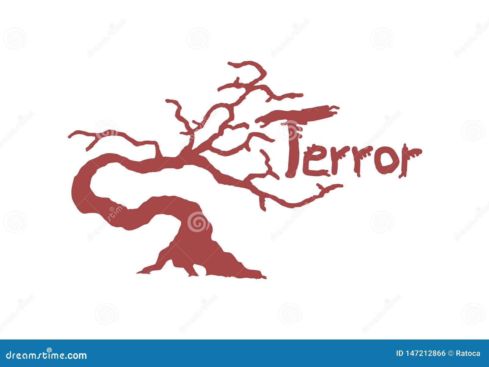 Red Terror Tree Symbol Design Stock Vector - Illustration of halloween ...